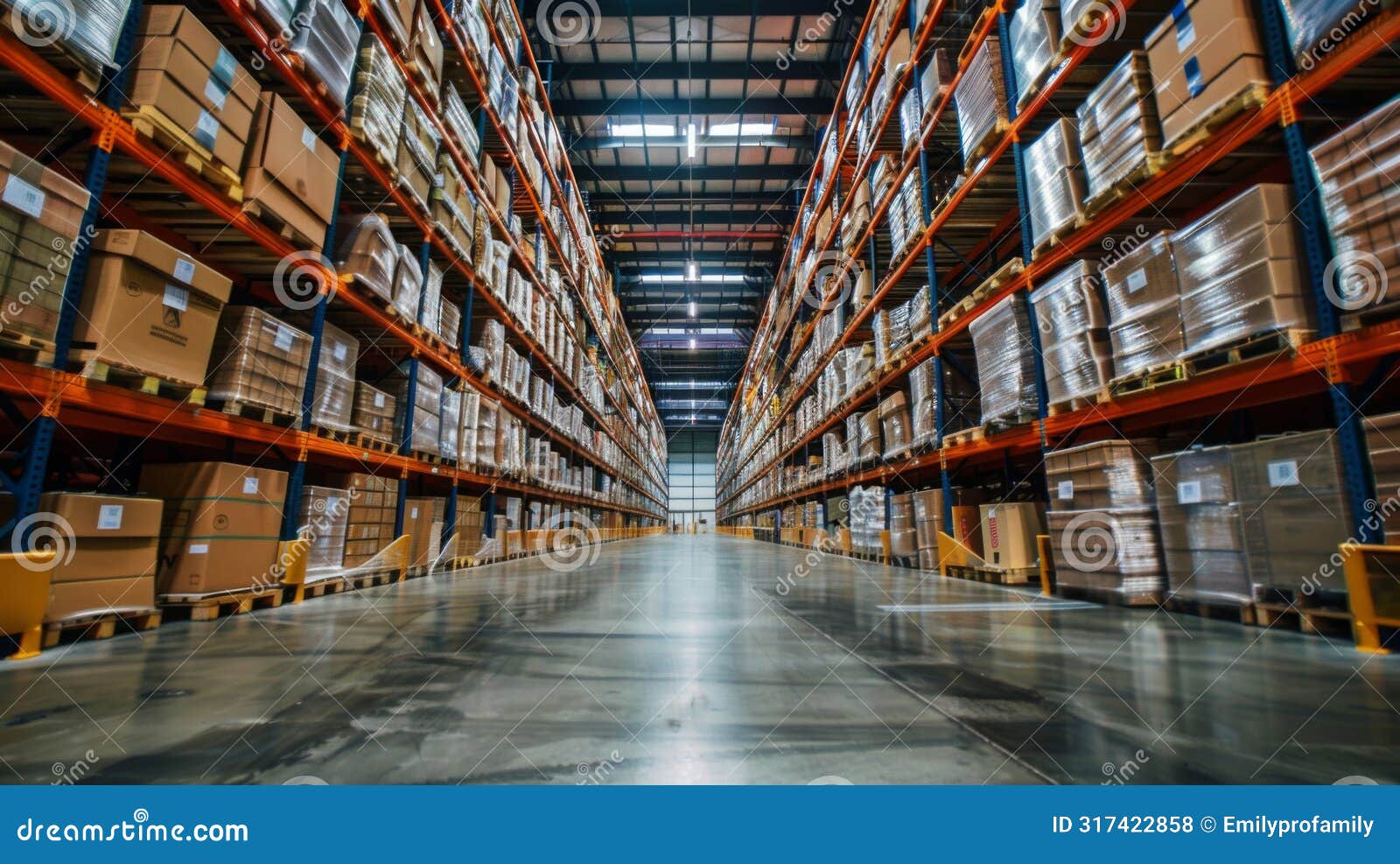 Busy Warehouse Filled with Boxes Stock Photo - Image of warehouse ...