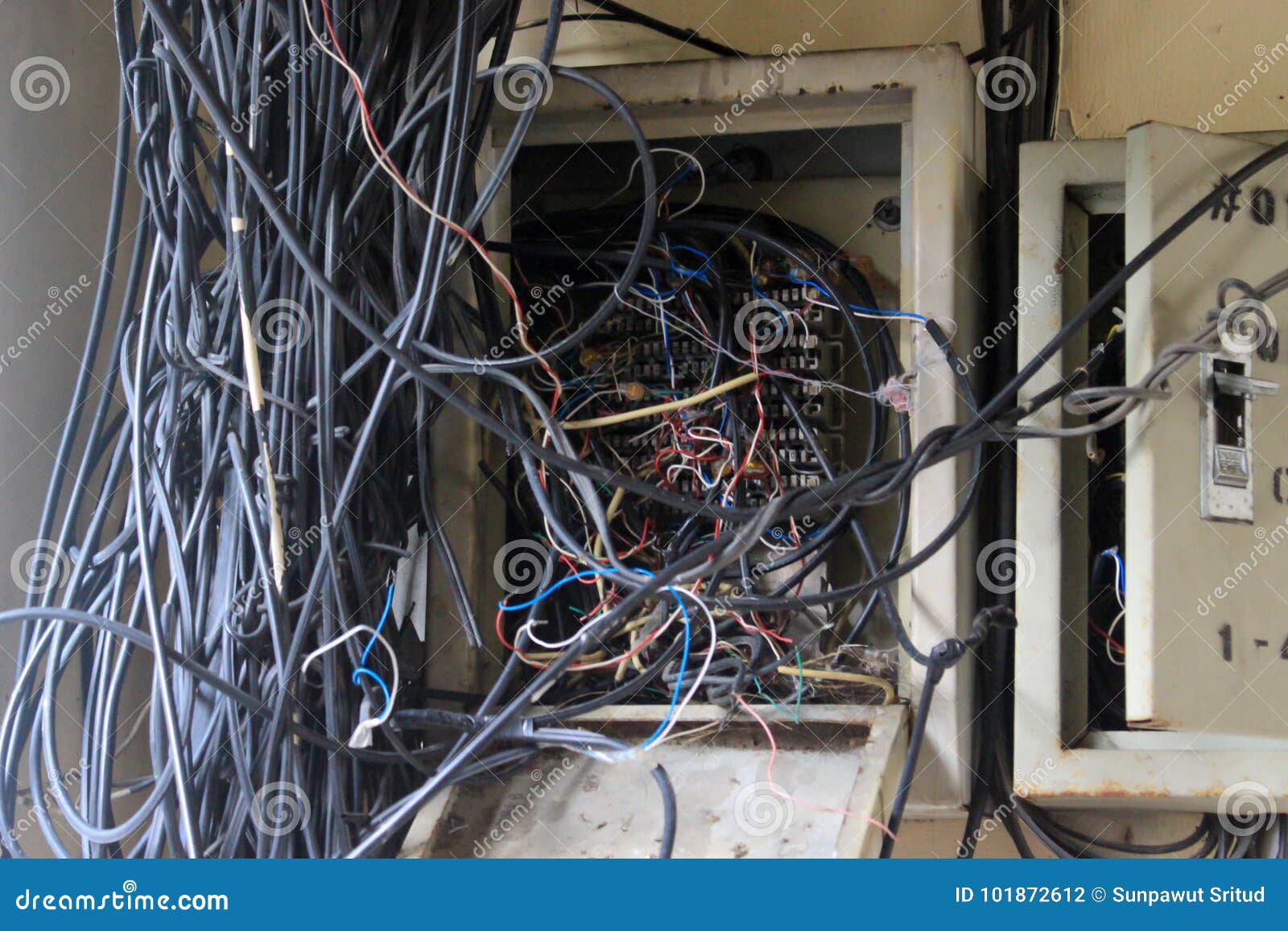 Busy wire in the building stock photo. Image of technology - 101872612