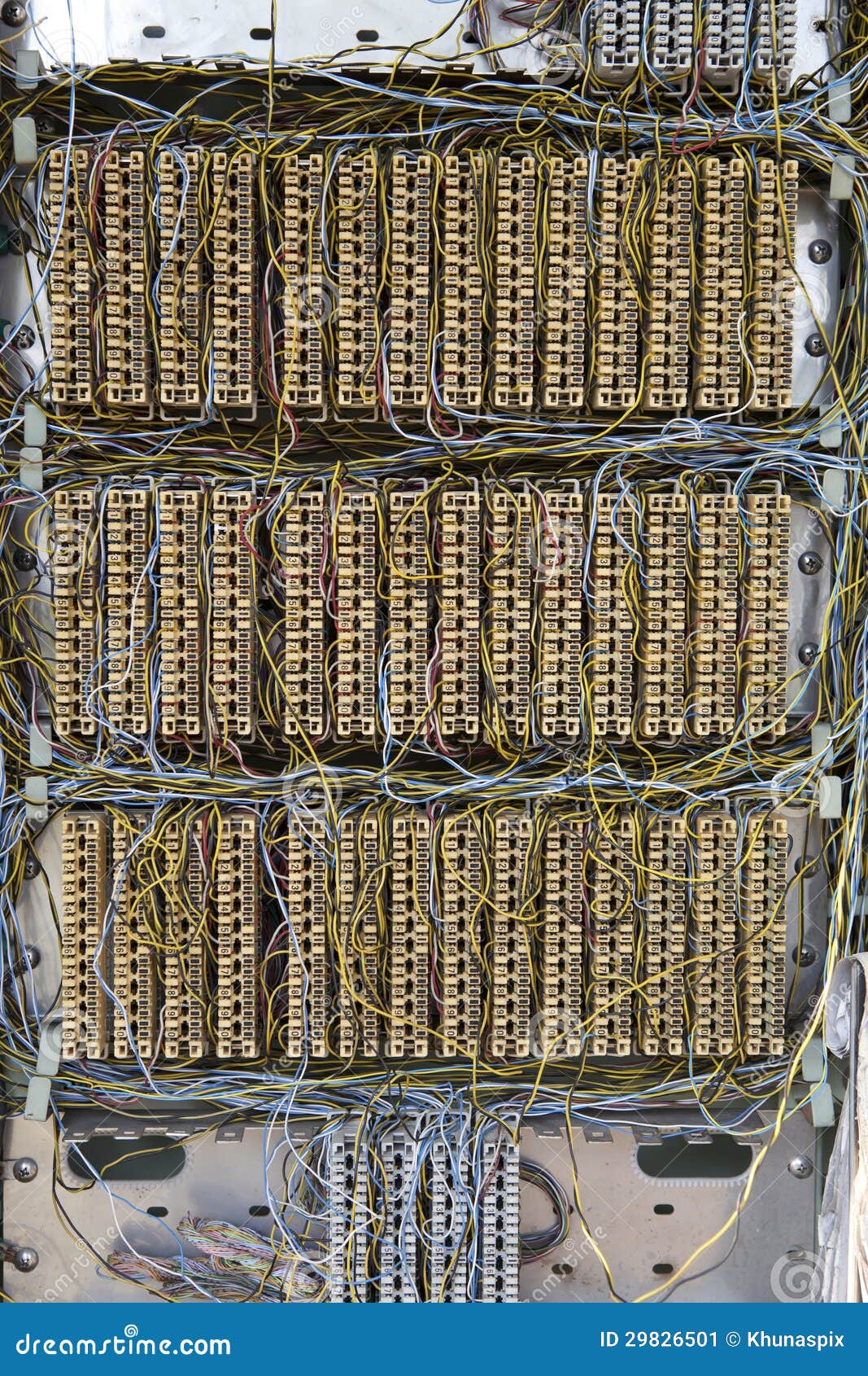 Wire line in telephone hub stock image. Image of cable - 29826501