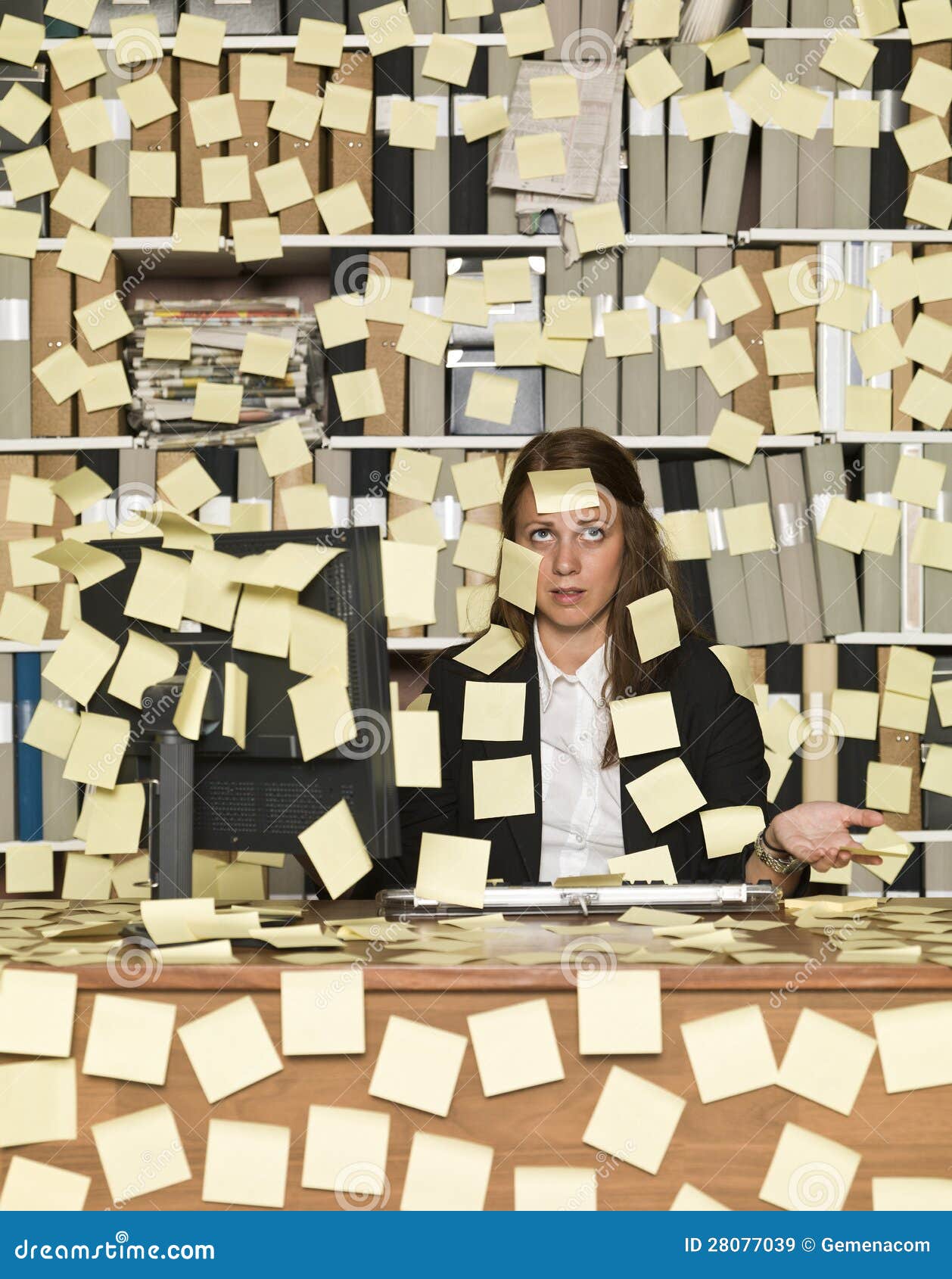 Busy woman stock image. Image of notes, tired, girl, symbol - 28077039