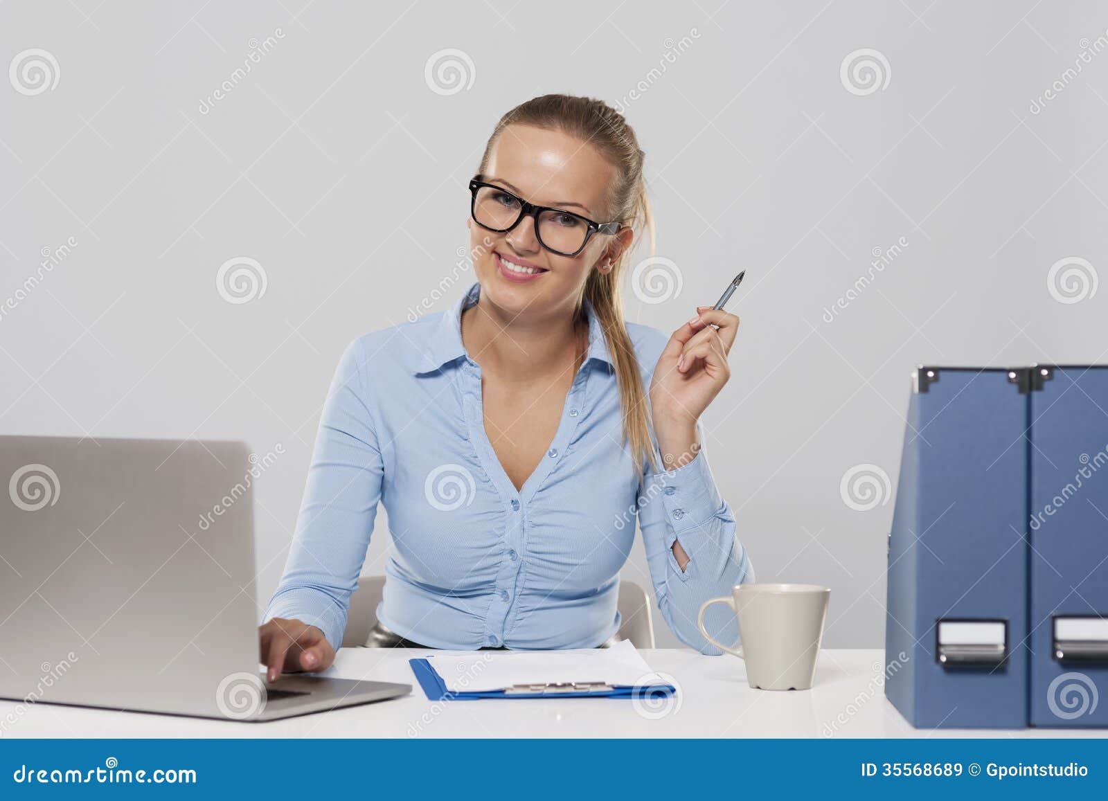 Busy woman at office stock image. Image of business, documents - 35568689