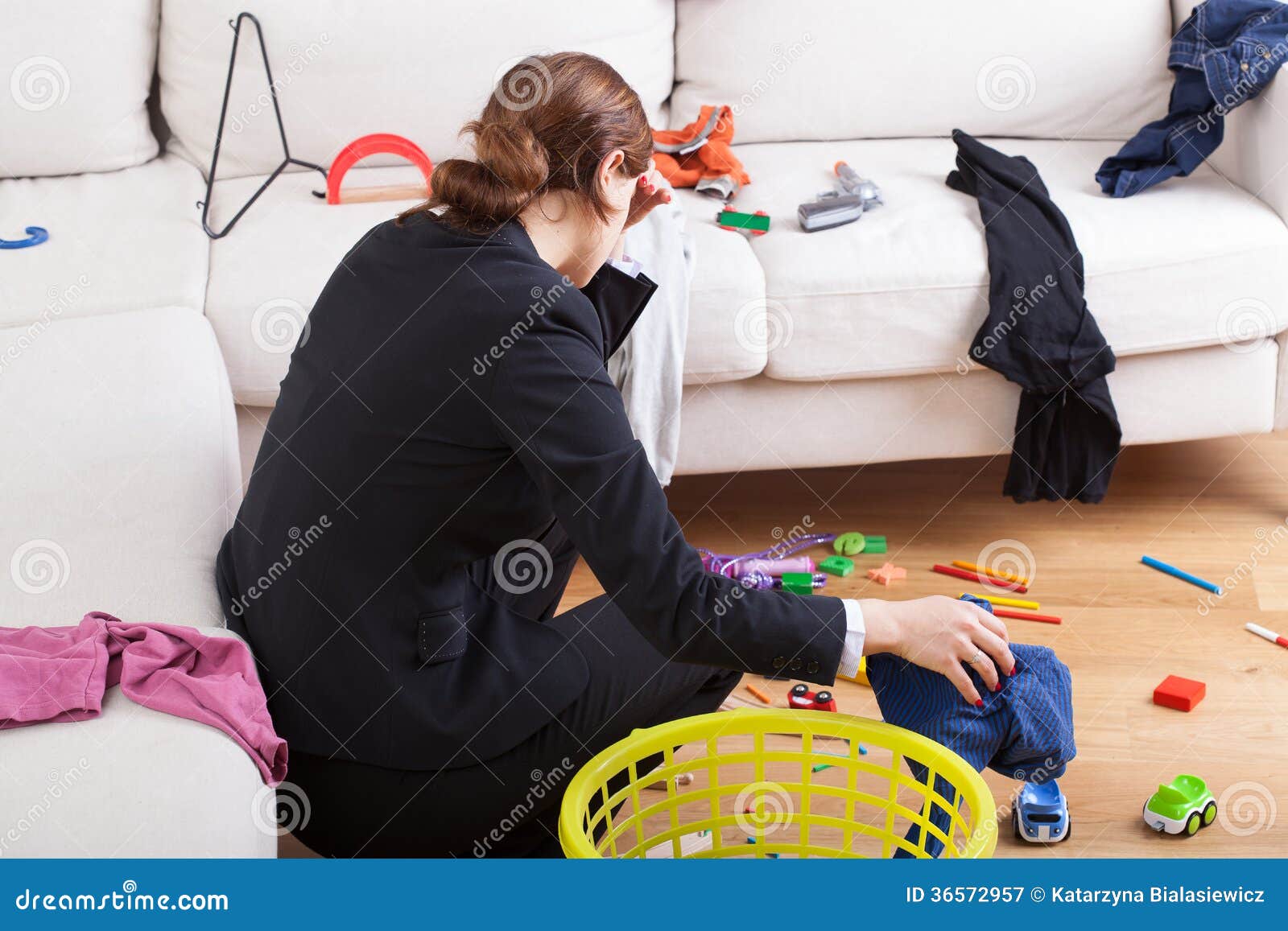 Busy Woman is Tired Her Workload Stock Image - Image of stressful ...