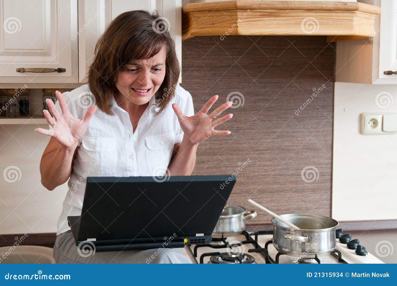 Busy woman - work at home stock photo. Image of hysteric - 21315934