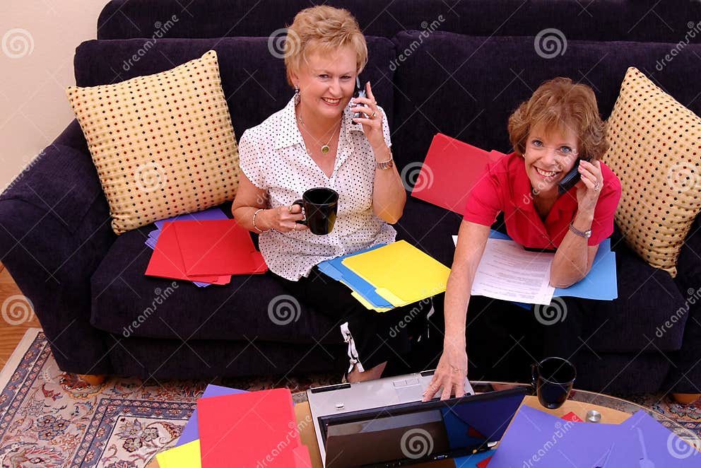 Busy Women Working from Home Stock Photo - Image of casual, bills: 2807886