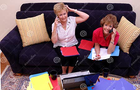 Busy women working at home stock image. Image of mobile - 2807917