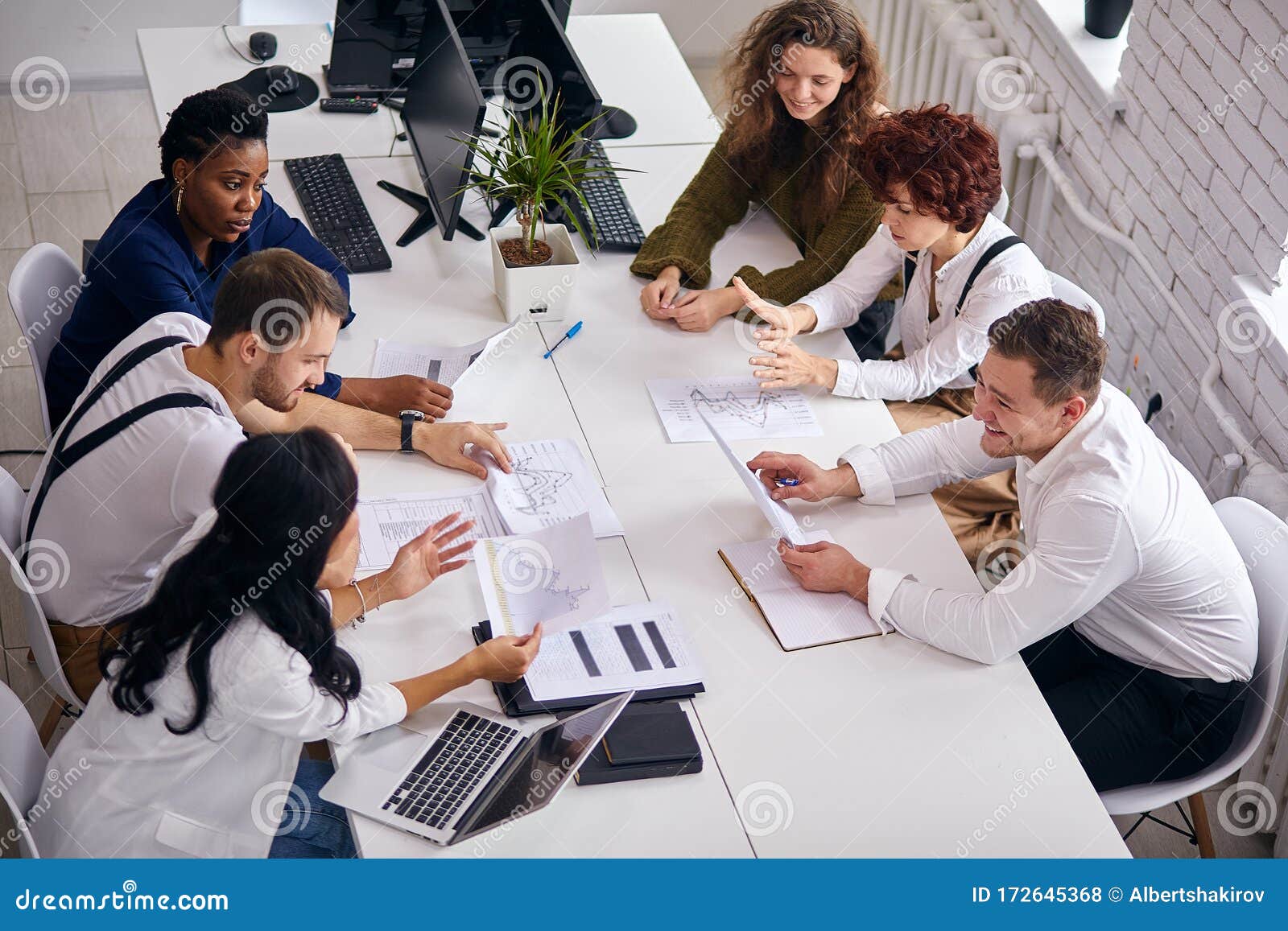 Busy Work, Business People Sitting on Table while Work Stock Photo ...