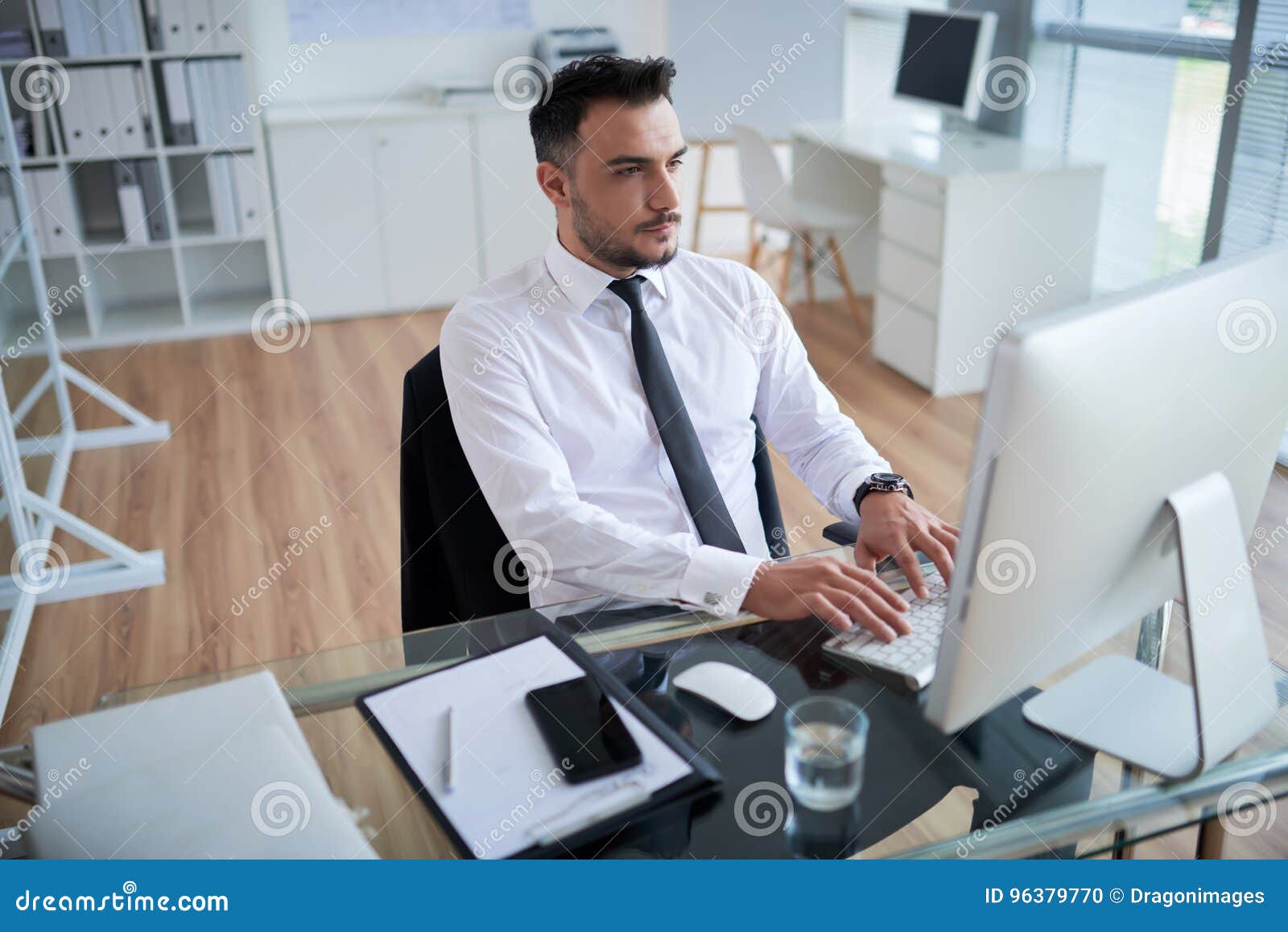 Busy with work stock photo. Image of corporate, reading - 96379770