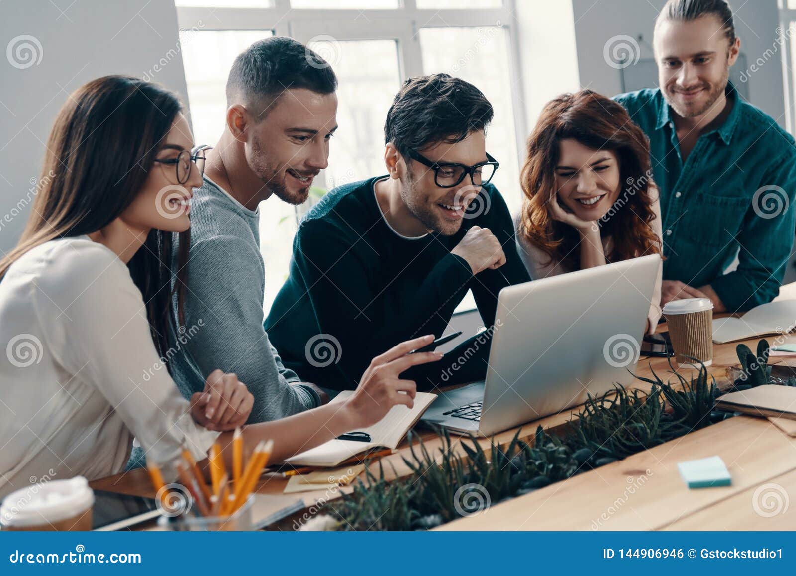 Busy working day. stock photo. Image of group, casual - 144906946