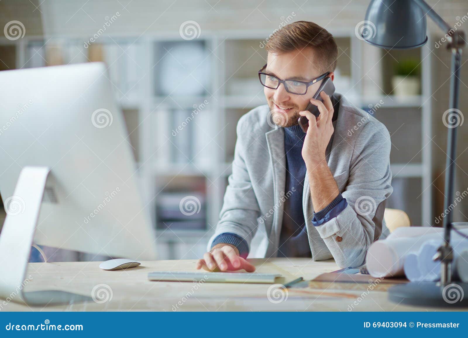Busy working stock photo. Image of workplace, mobile - 69403094
