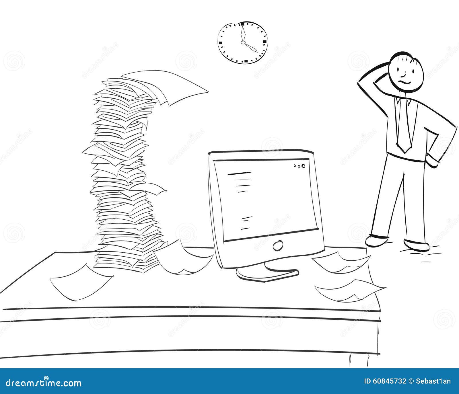 Busy Workplace stock vector. Illustration of businessman - 60845732