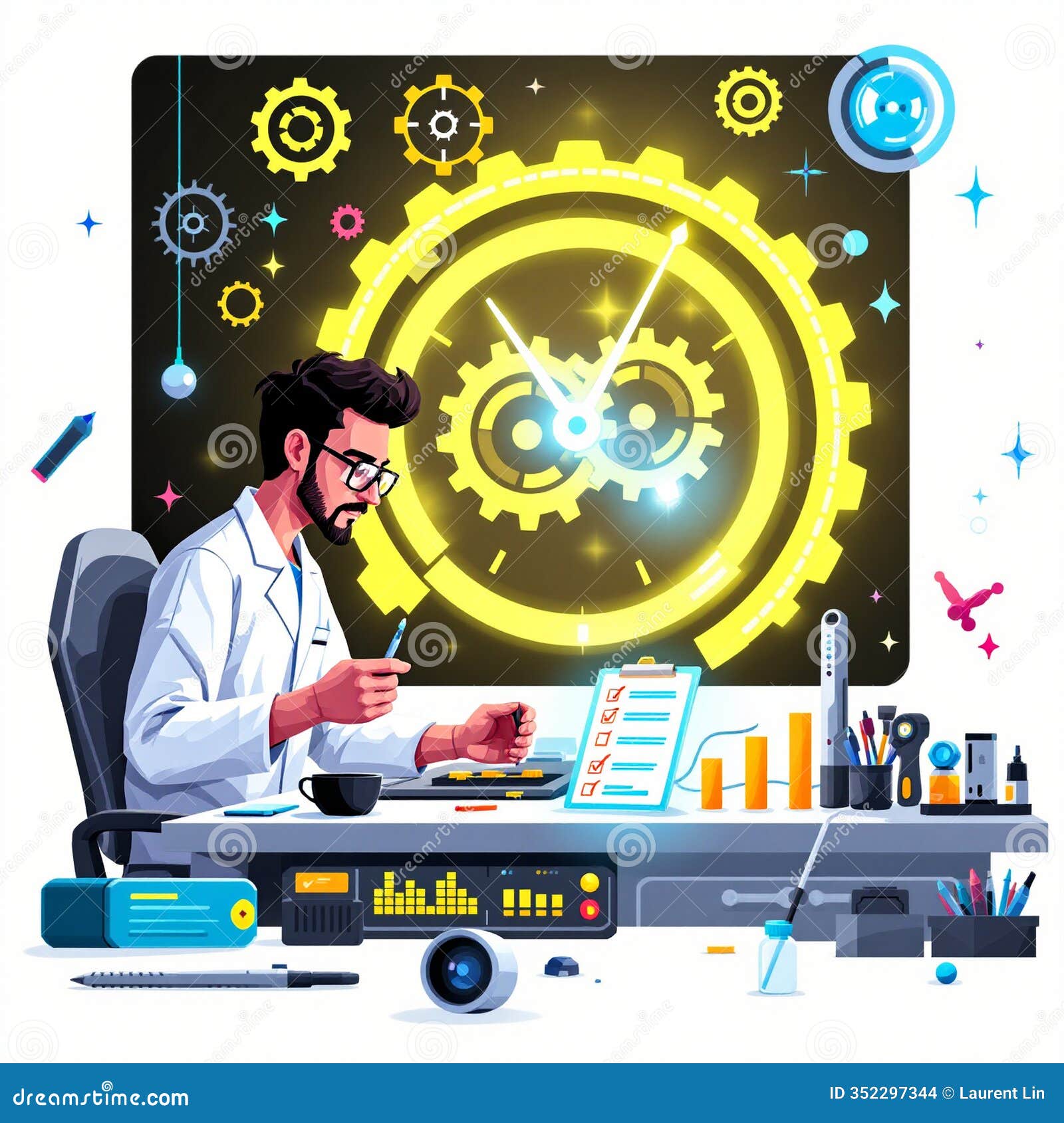 Task Execution Speed Vector Illustration Stock Illustration ...