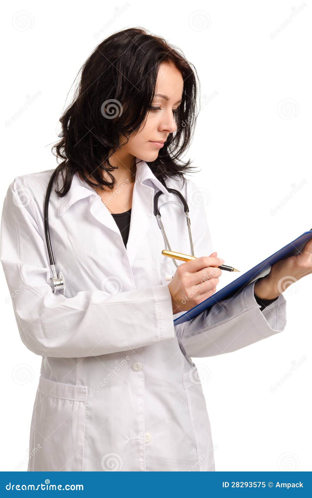 Busy Young Doctor Writing on Stock Image - Image of nurse, adult: 28293575