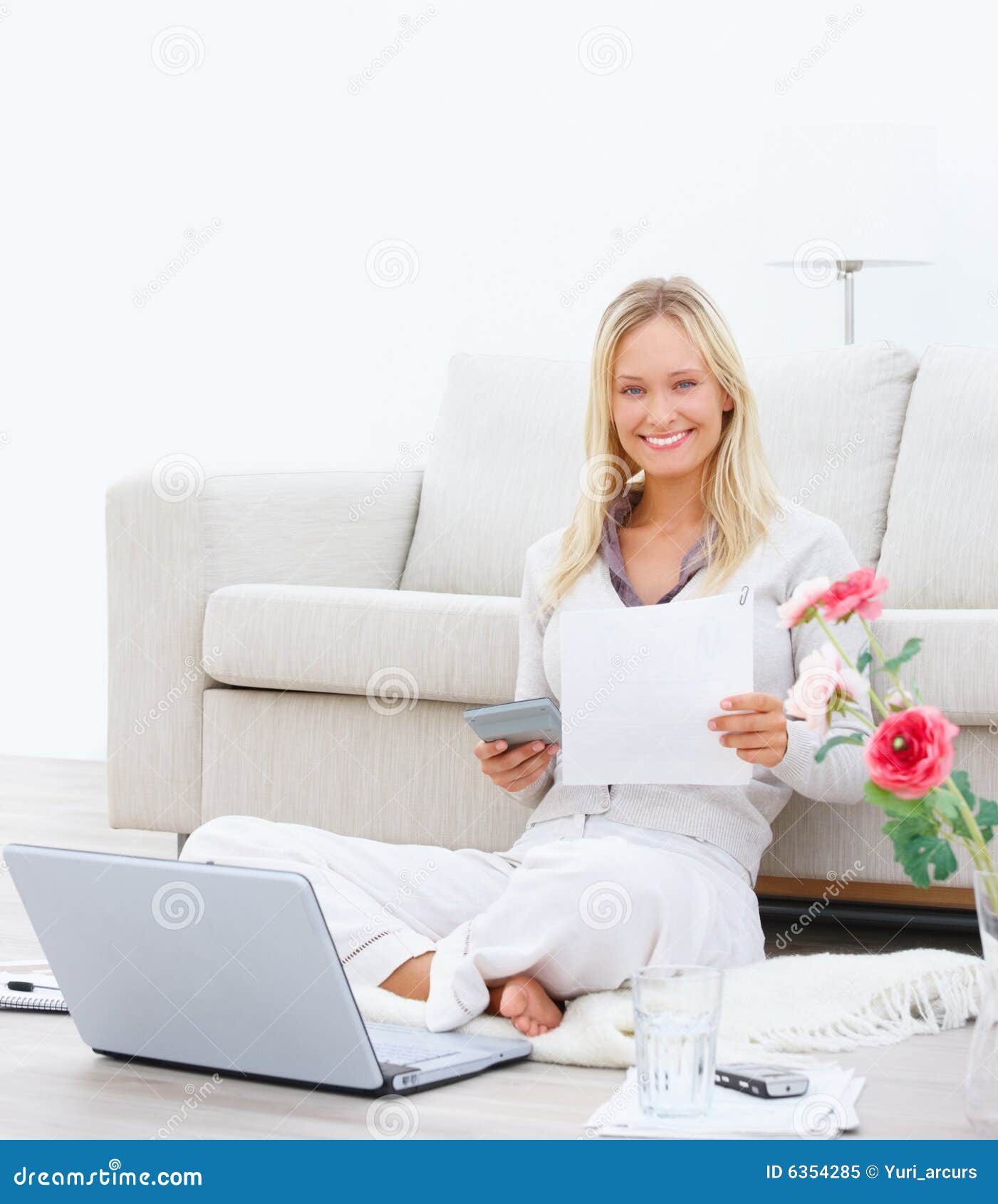 Busy Young Housewife Working from Home Stock Image - Image of natural ...