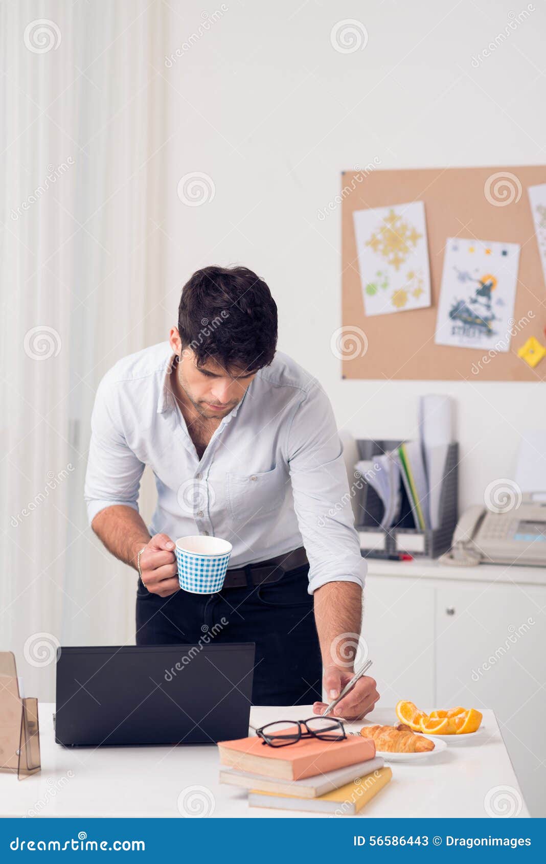 Busy young man stock image. Image of young, busy, working - 56586443