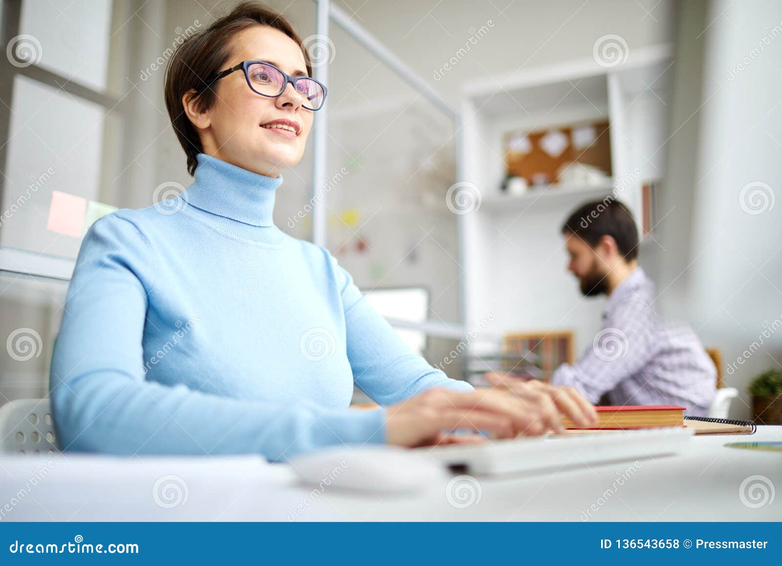 Busy young office manager stock photo. Image of network - 136543658