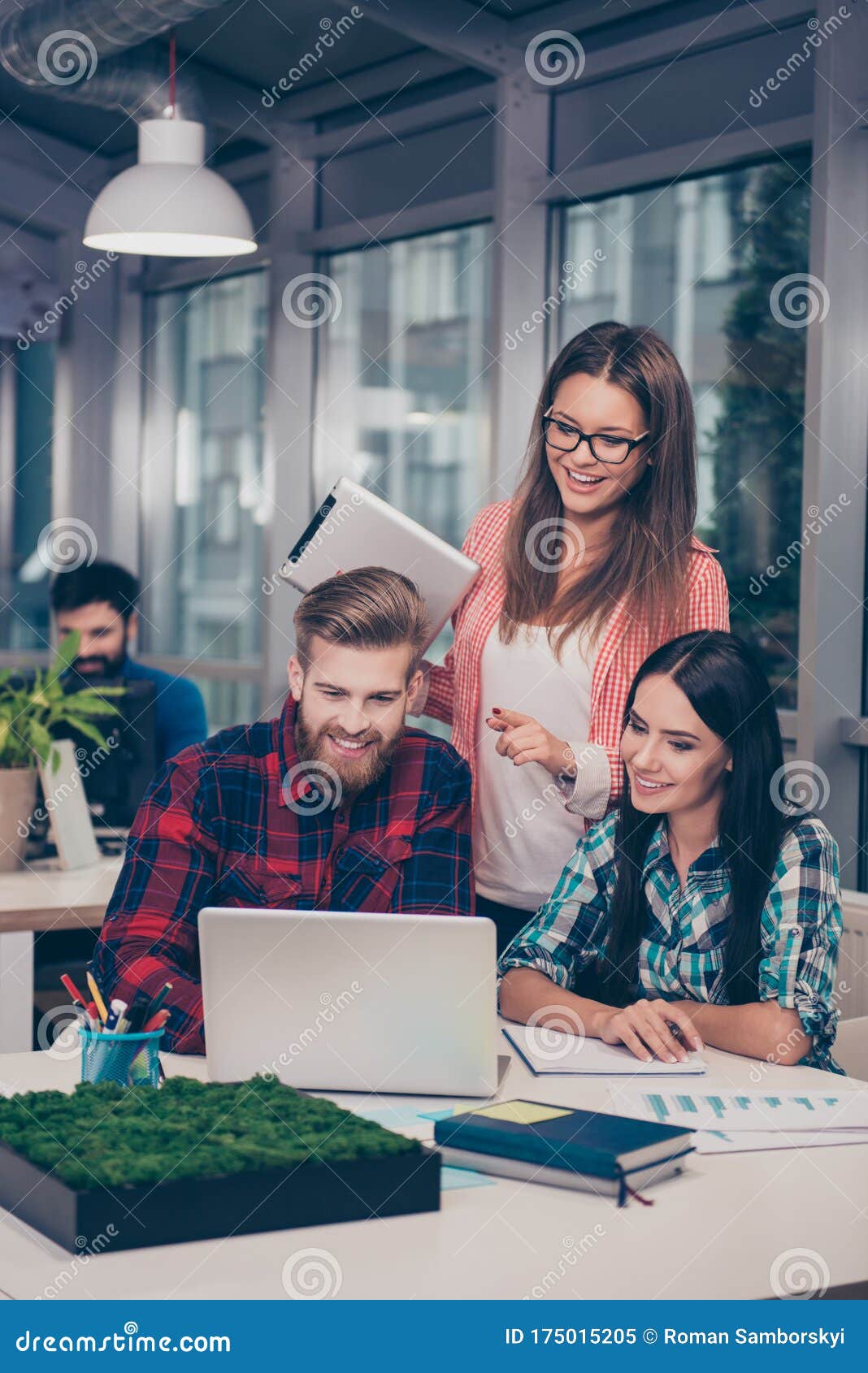 Busy Young People Talking and Planning Future Work in Openspace Office ...