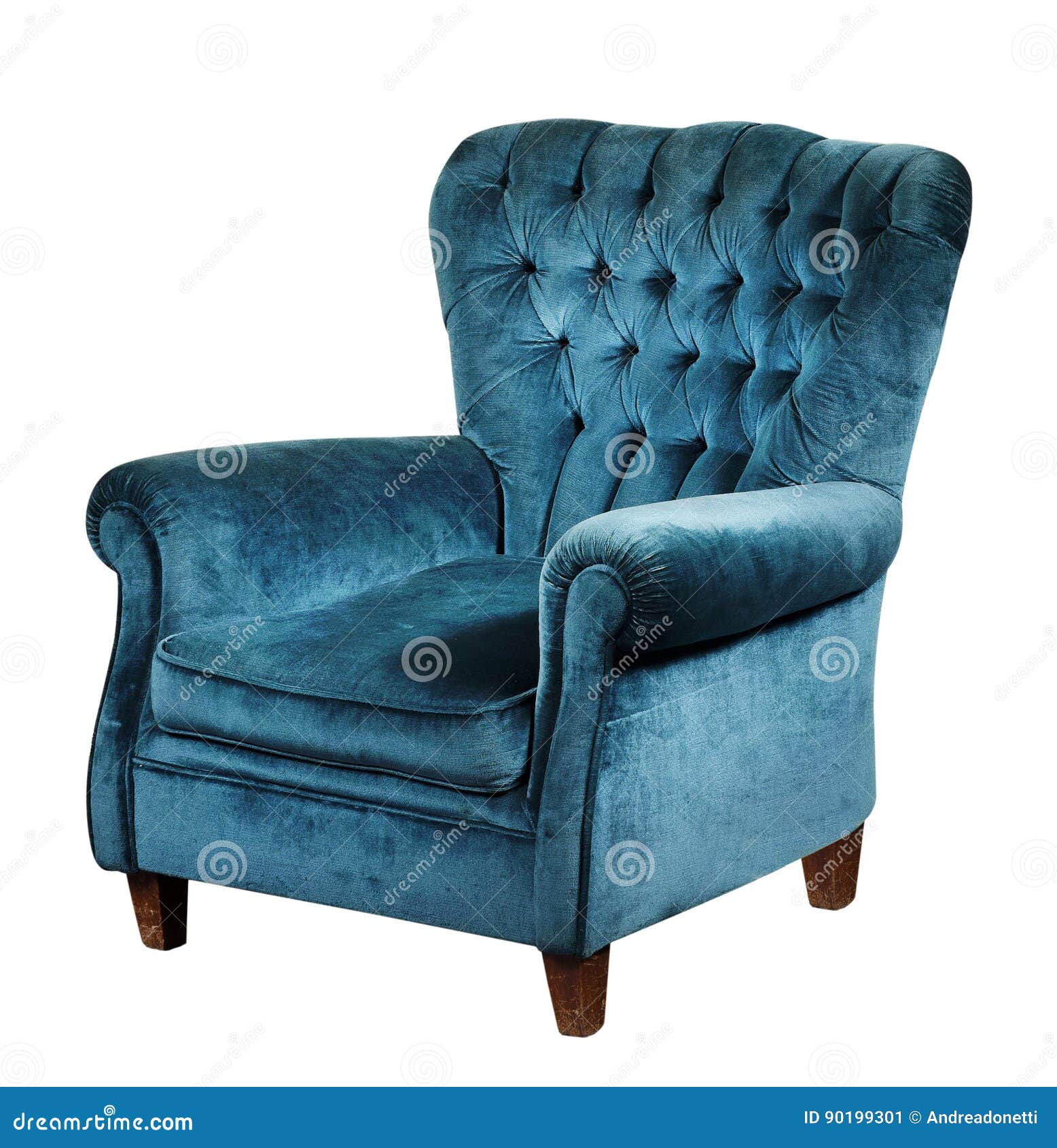 Butaca azul del terciopelo imagen de archivo. Imagen de silla - 90199301