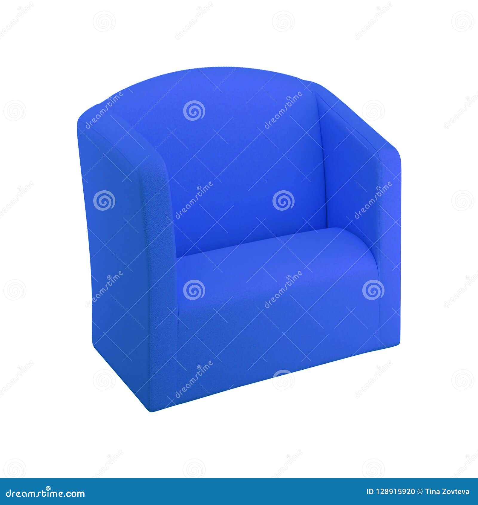 Butaca Azul En Un Fondo Blanco Foto de archivo - Imagen de muebles ...