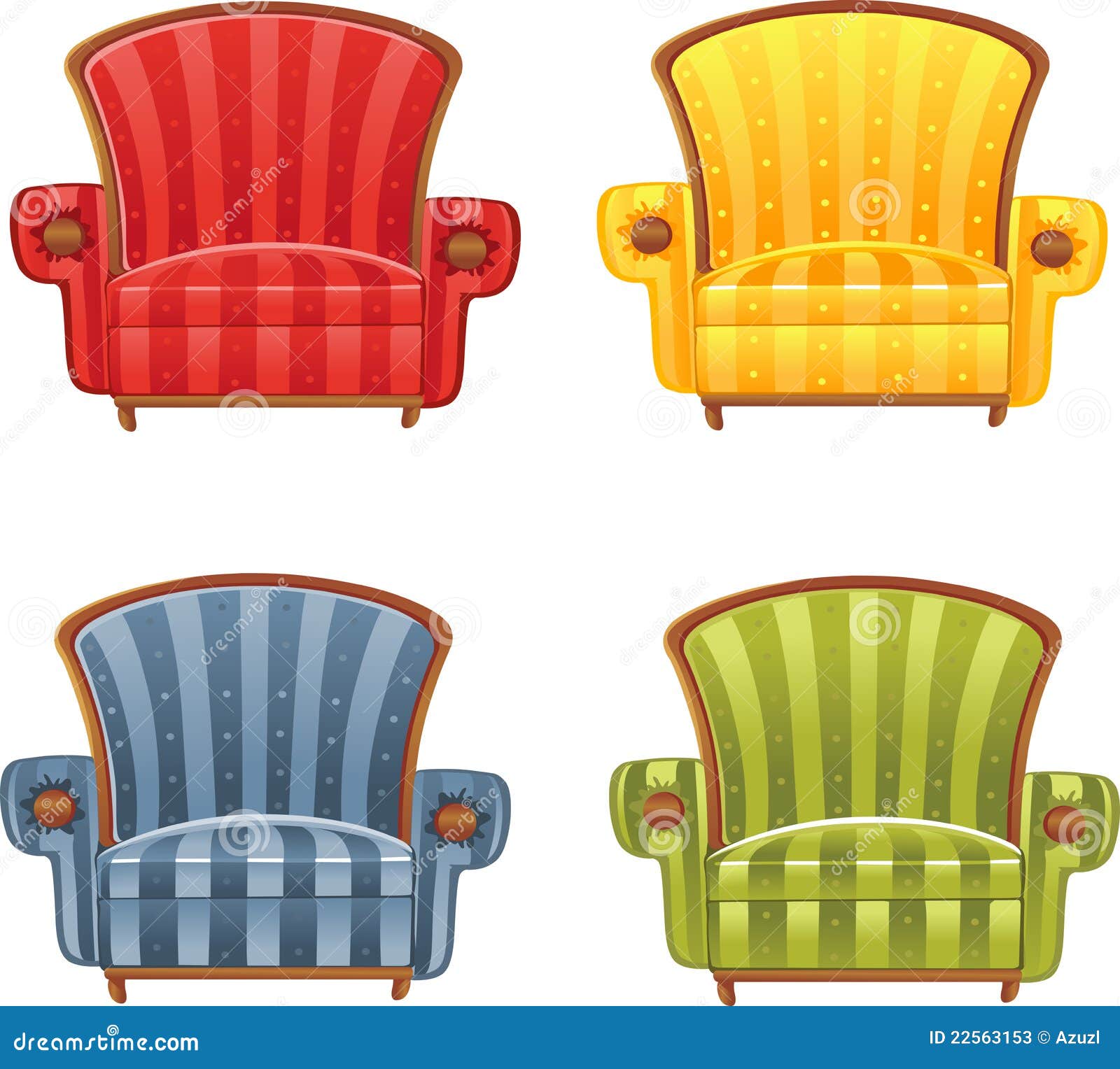 Butaca brillante del color stock de ilustración. Ilustración de ...