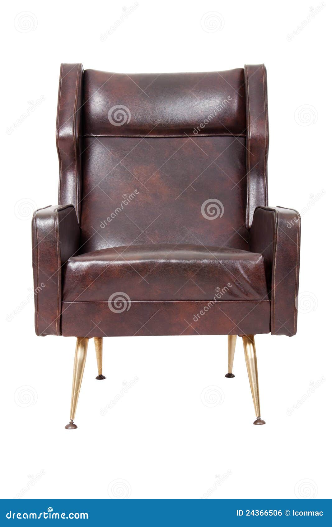 Butaca de cuero de Brown foto de archivo. Imagen de lujo - 24366506