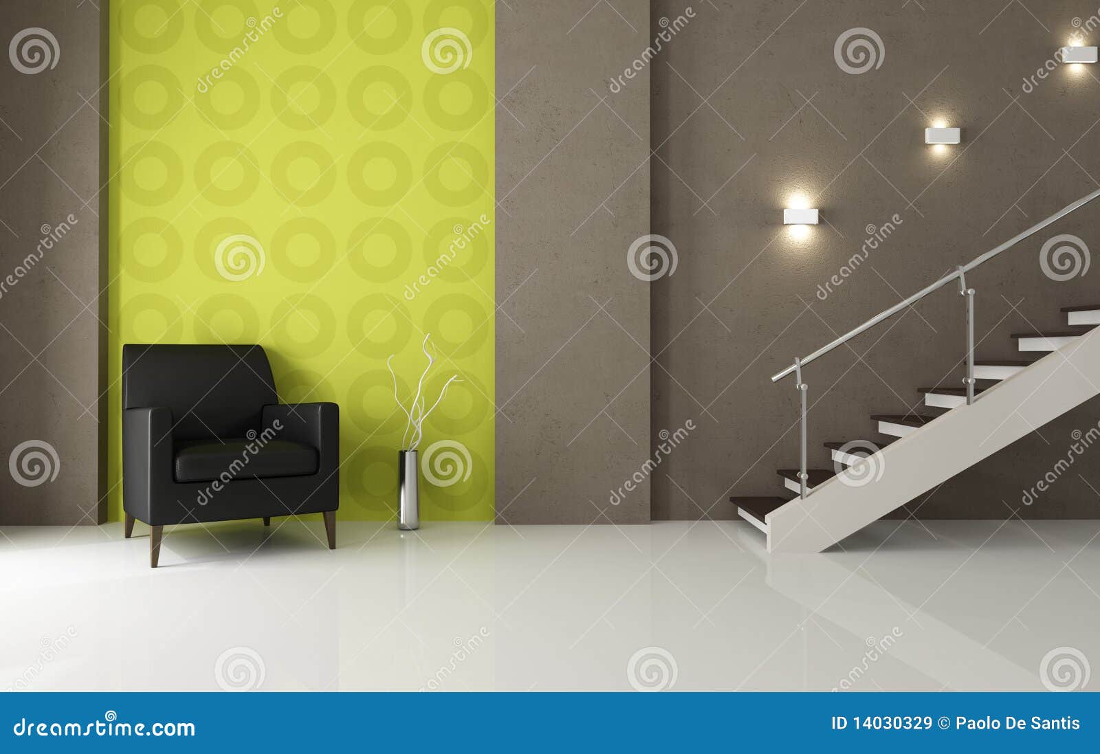 Butaca Y Escalera De Cuero Negras Stock de ilustración - Ilustración de ...