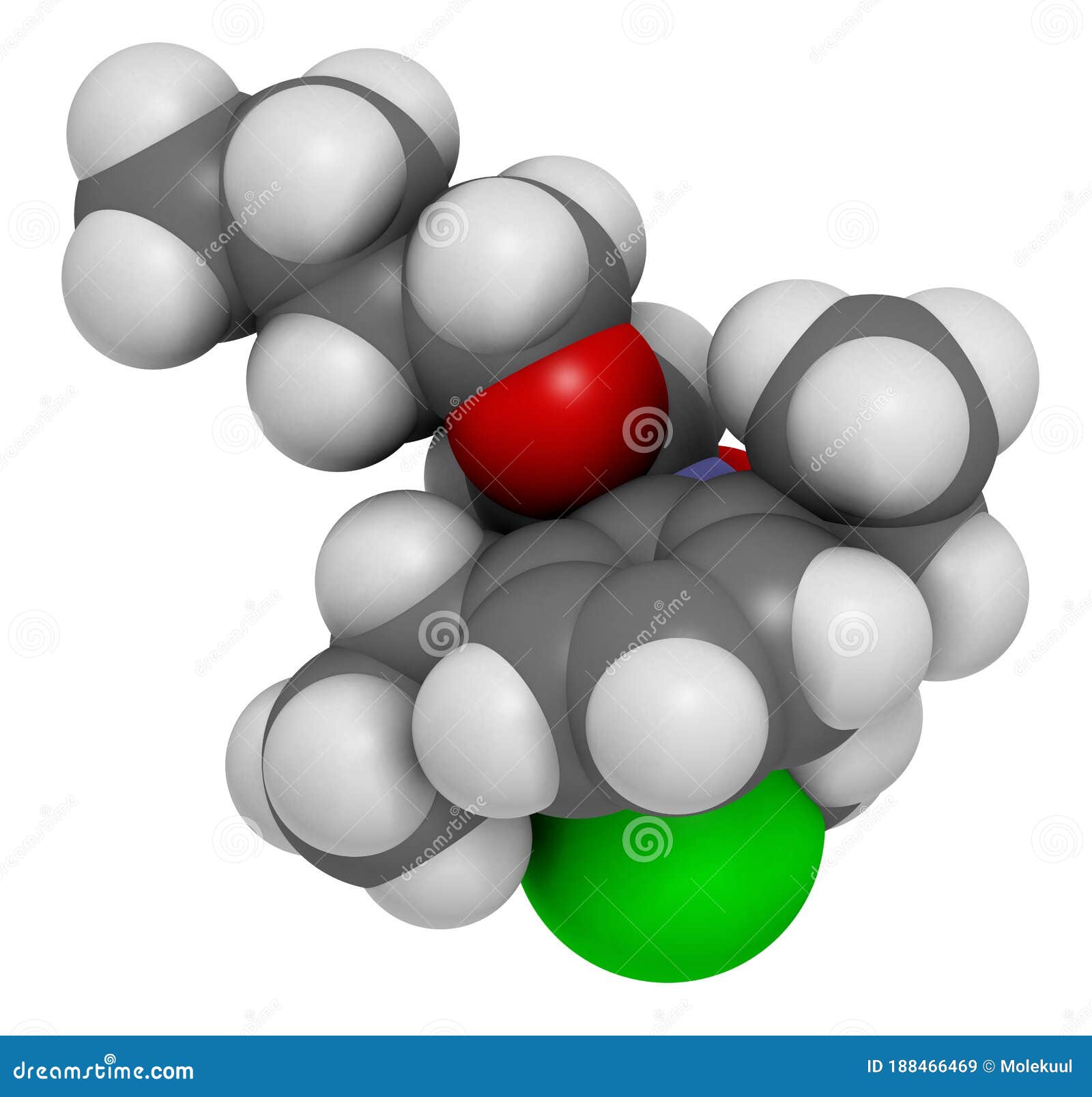 Butachlor Herbicide Molecule. 3D Rendering Stock Illustration ...