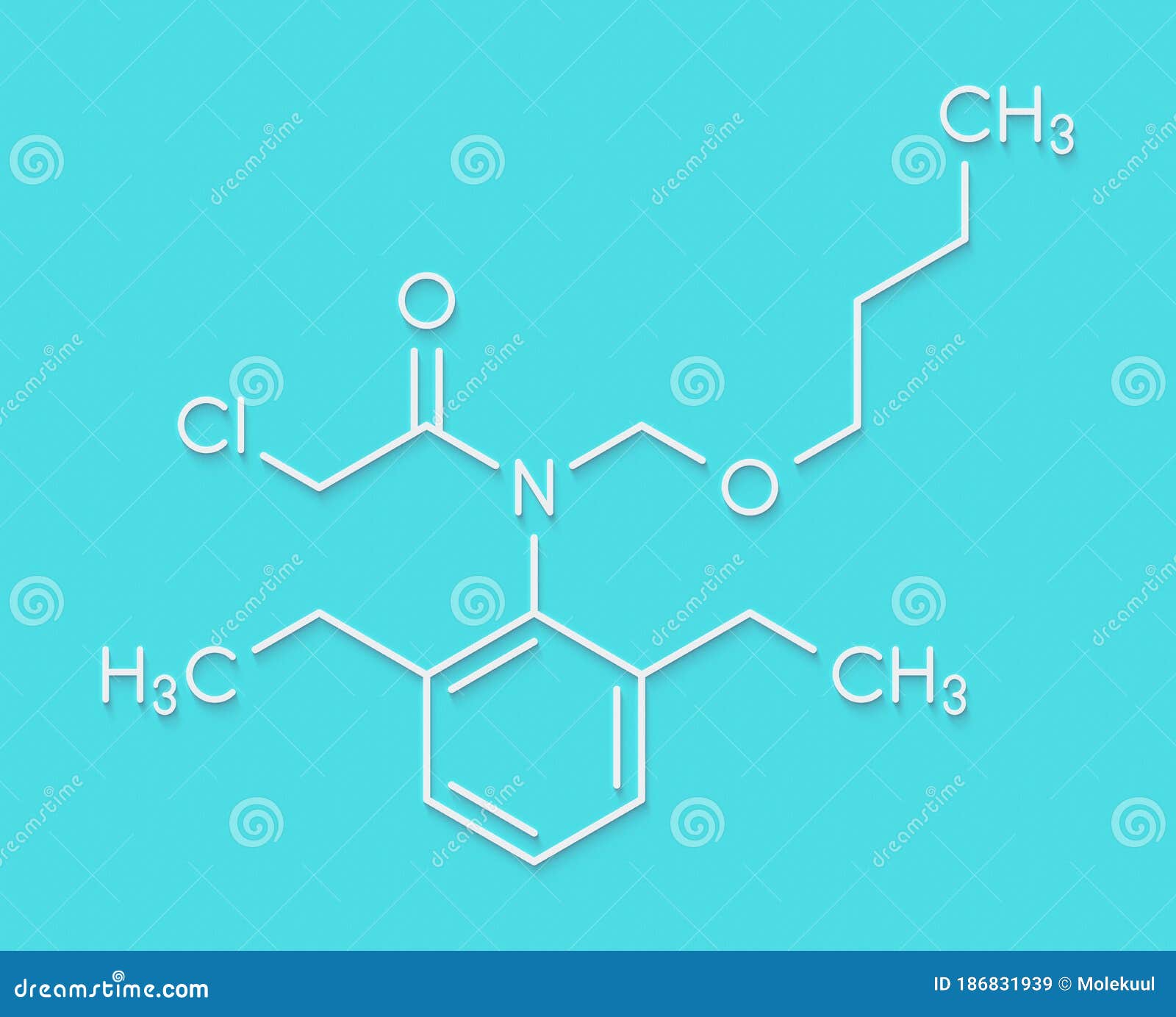 Butachlor Herbicide Molecule. Skeletal Formula. Stock Illustration ...