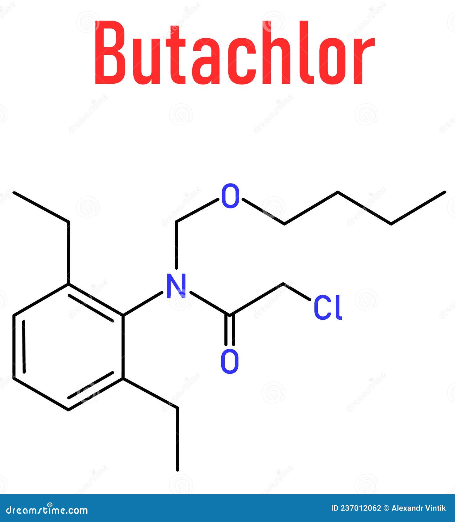 Butachlor Herbicide Molecule. Skeletal Formula Stock Vector ...