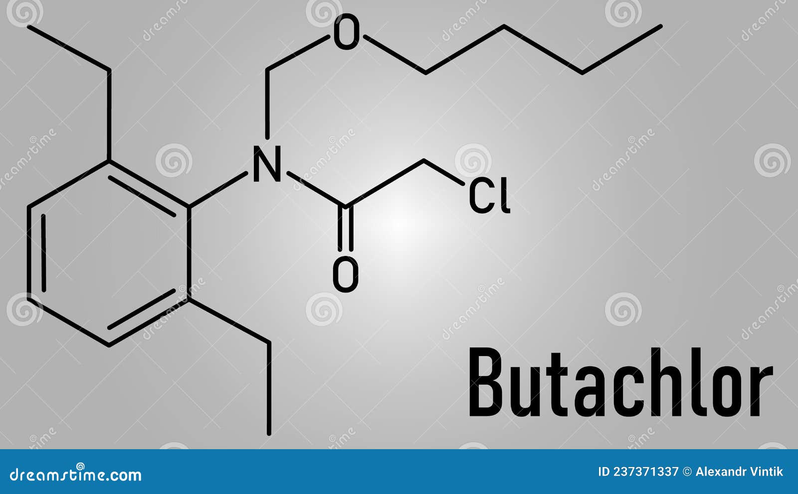 Butachlor Herbicide Molecule. Skeletal Formula Stock Vector ...