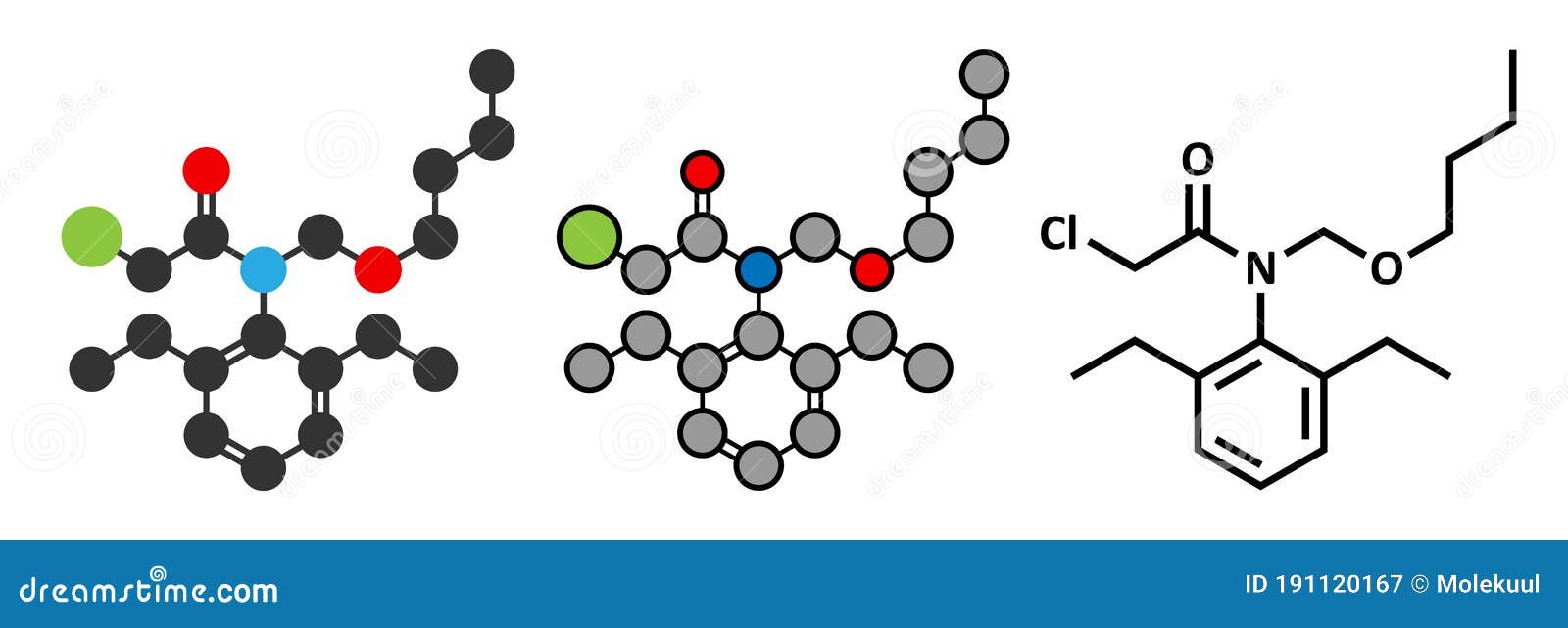 Butachlor Herbicide Molecule Stock Vector - Illustration of structure ...