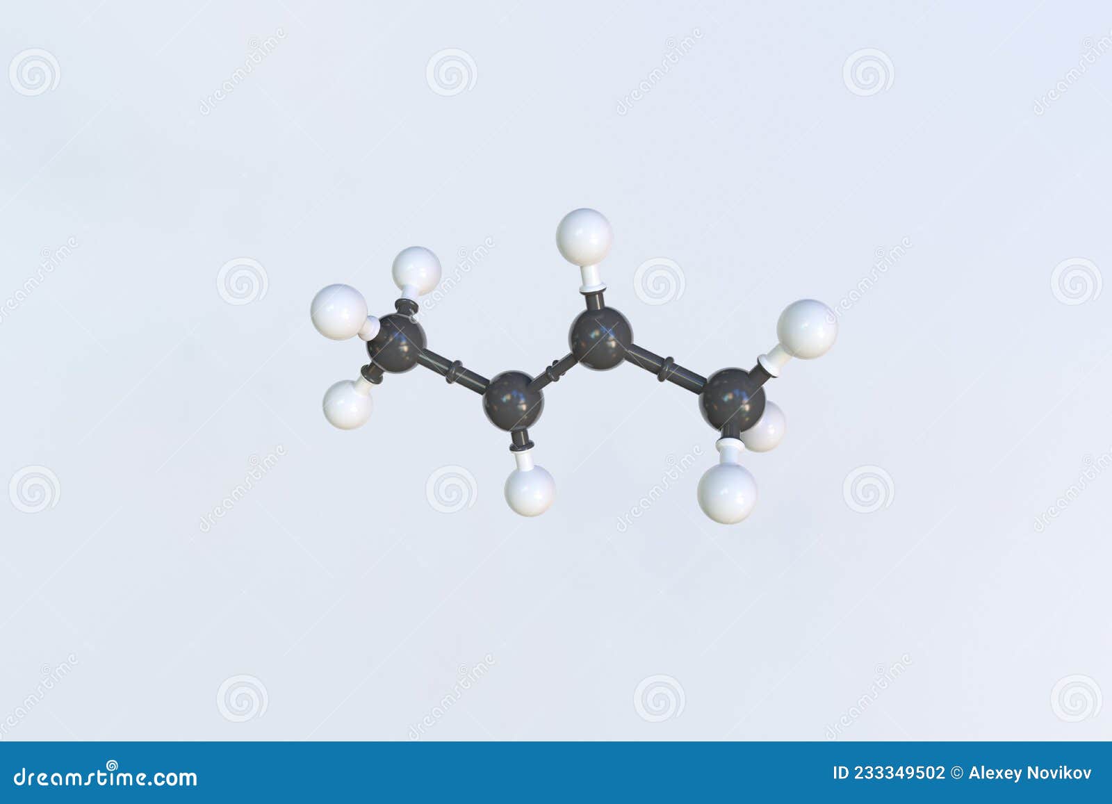 Butadiene Resin Molecule, Isolated Molecular Model. 3D Rendering Stock ...