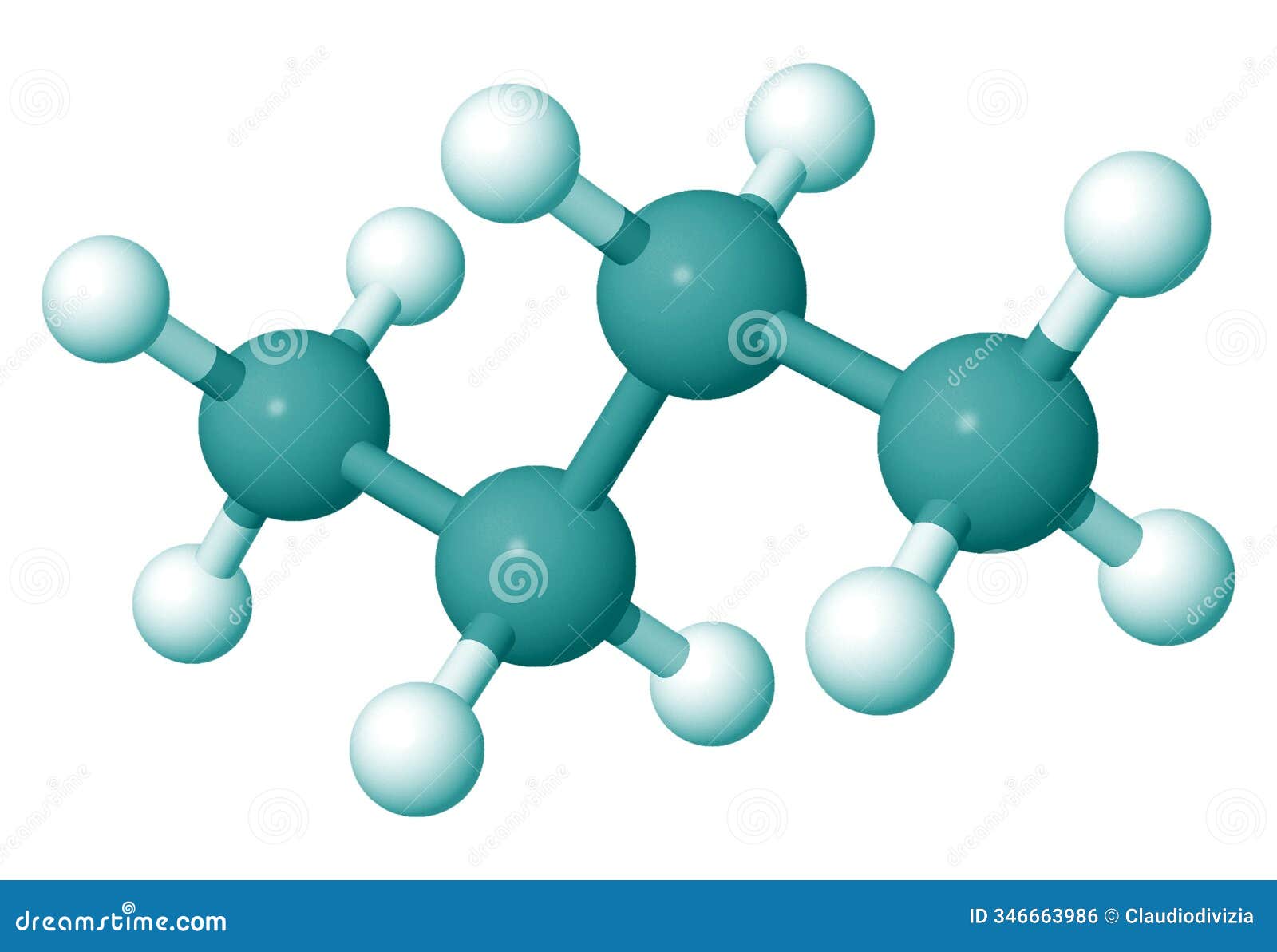 Model Of A Butane Molecule Of The Family Of The Single Bonded ...
