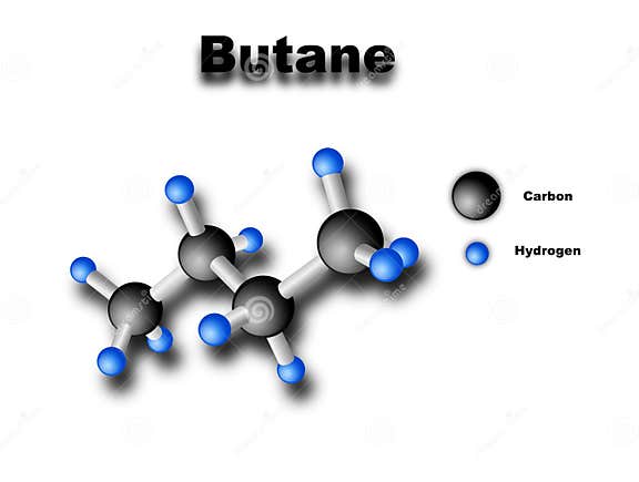 Butane molecule stock vector. Illustration of drawing - 14085188