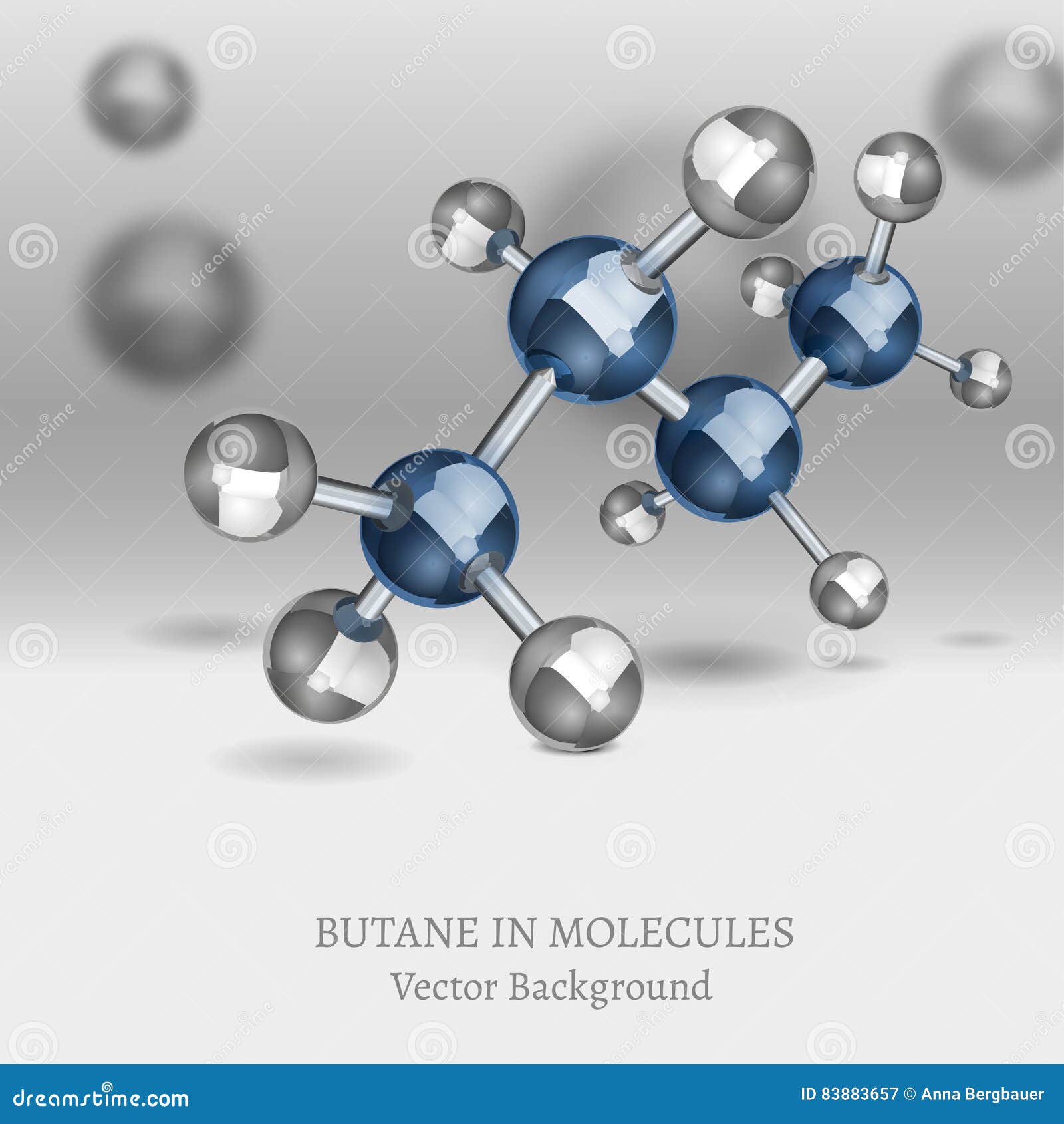 Butane Molecules Background Stock Vector - Illustration of atomic ...