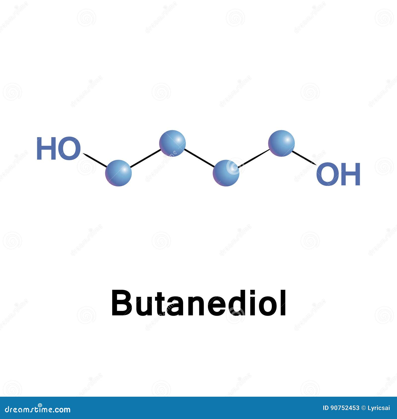 Butanediol Organic Compound Stock Vector - Illustration of oxybate ...