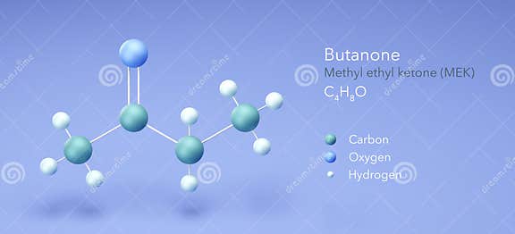 Butanone Molecule, Molecular Structures, Methyl Ethyl Ketone, 3d Model ...