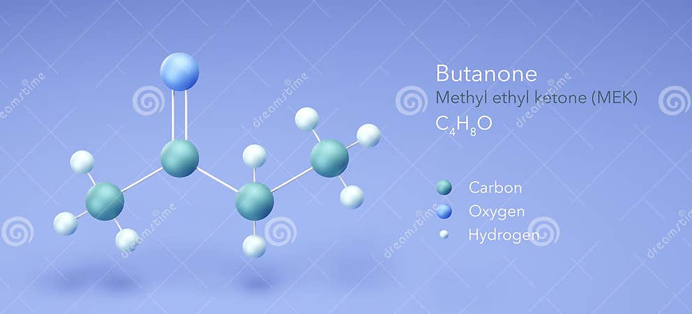 Butanone Molecule, Molecular Structures, Methyl Ethyl Ketone, 3d Model ...
