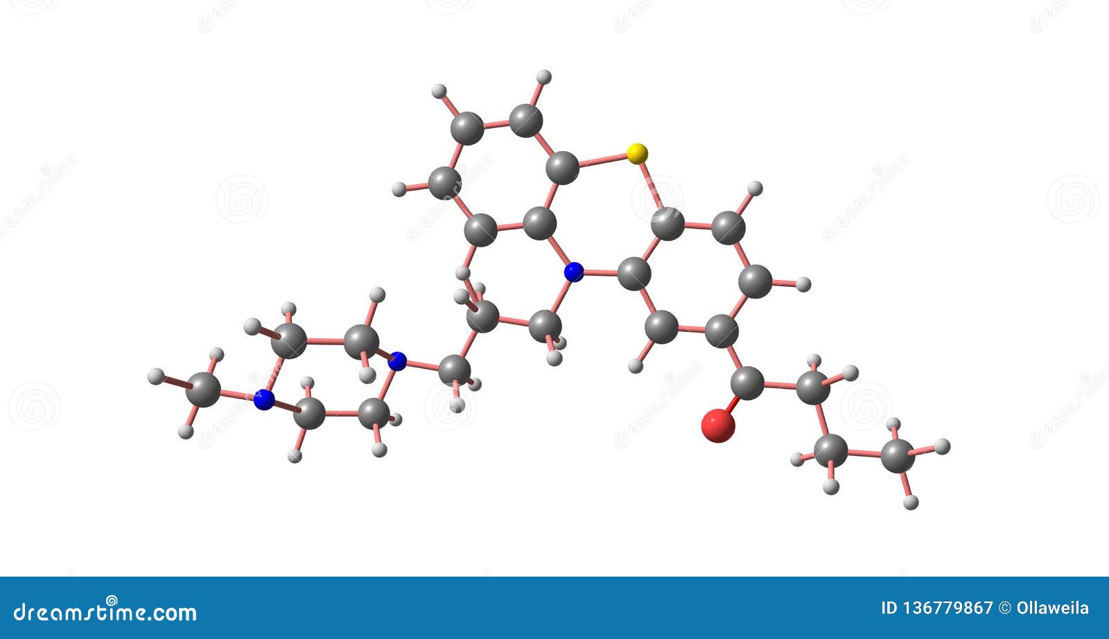 Butaperazine Molecular Structure Isolated on White Stock Illustration ...