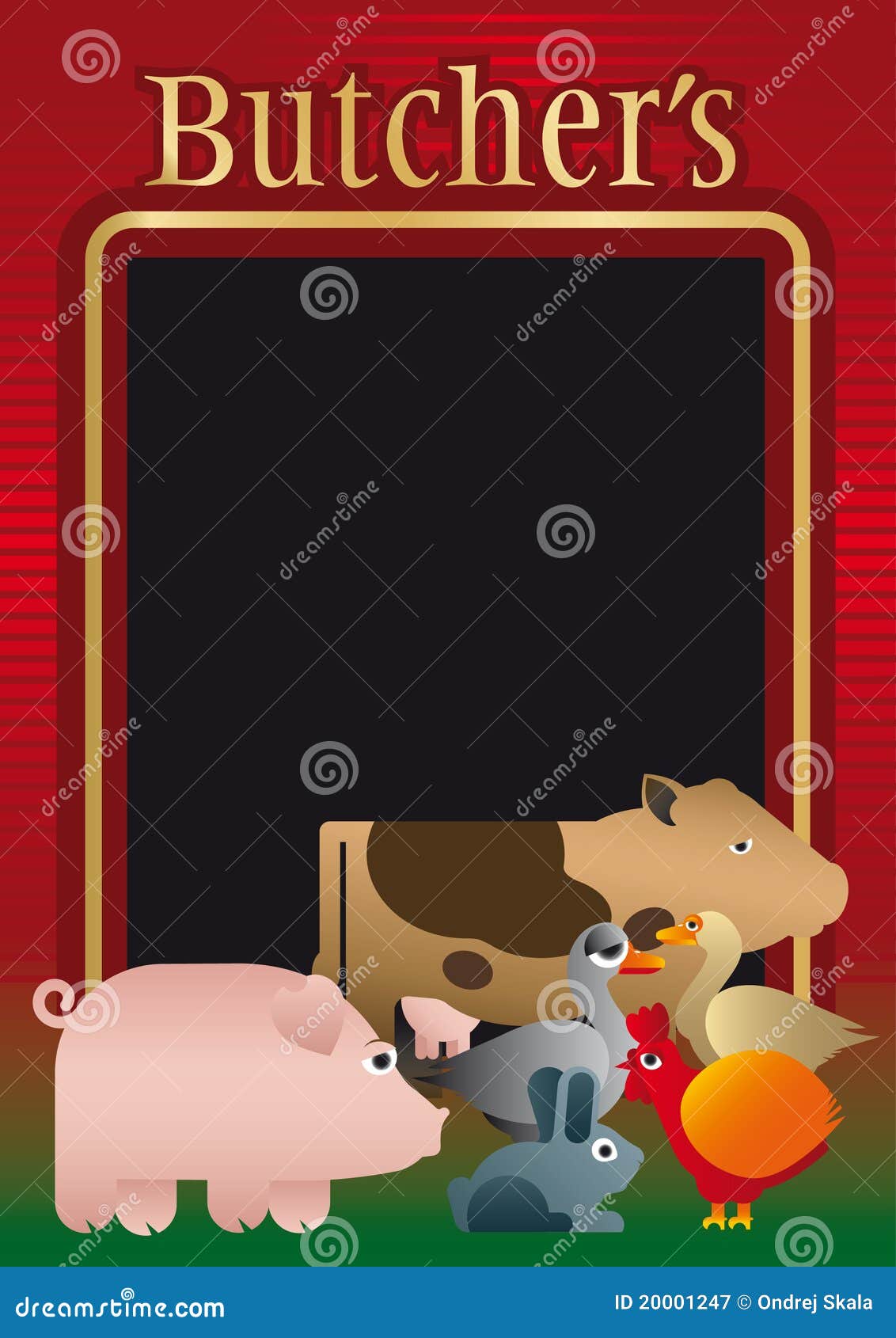 Butcher, background, menu stock vector. Illustration of cartoon - 20001247