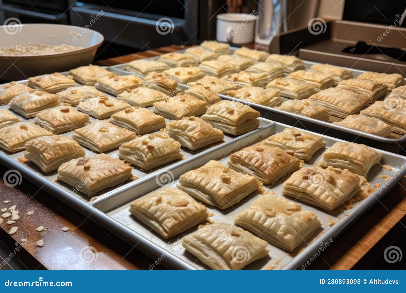 Butcher Block Filled with Flaky Puff Pastries and Turnovers, Ready for ...