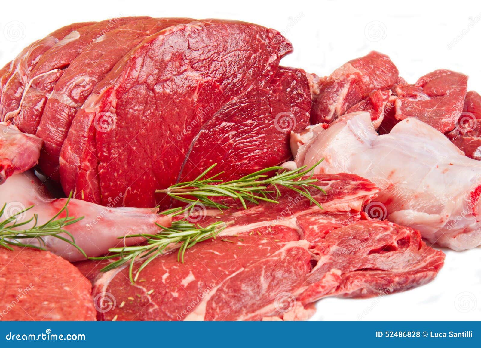 Butcher Cut Meat Assortment Garnished Stock Photo - Image of butcher ...