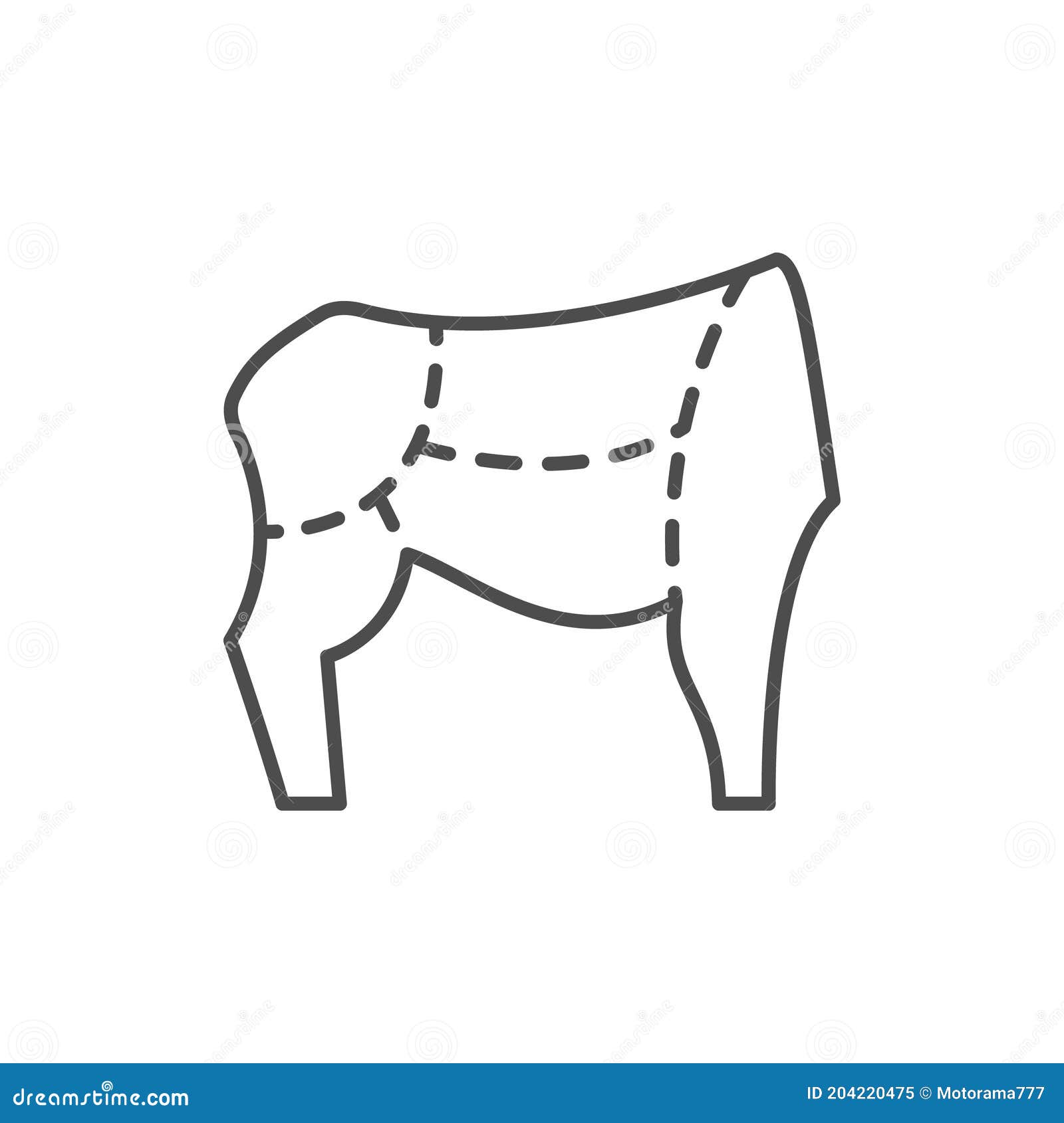 Butcher Cutting Scheme Line Outline Icon Stock Vector - Illustration of ...