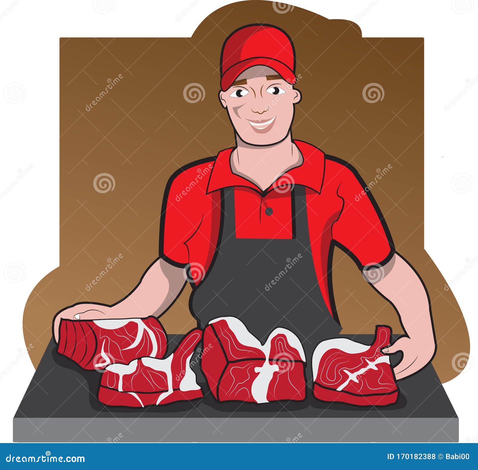 Butcher stock vector. Illustration of hygienic, butcher - 170182388