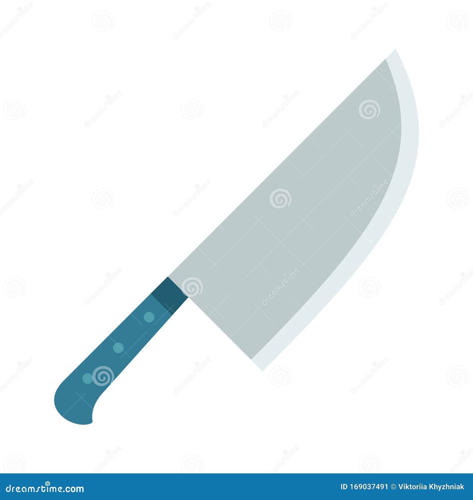 Butcher Knife Vector Flat Isolated on White Stock Vector - Illustration ...
