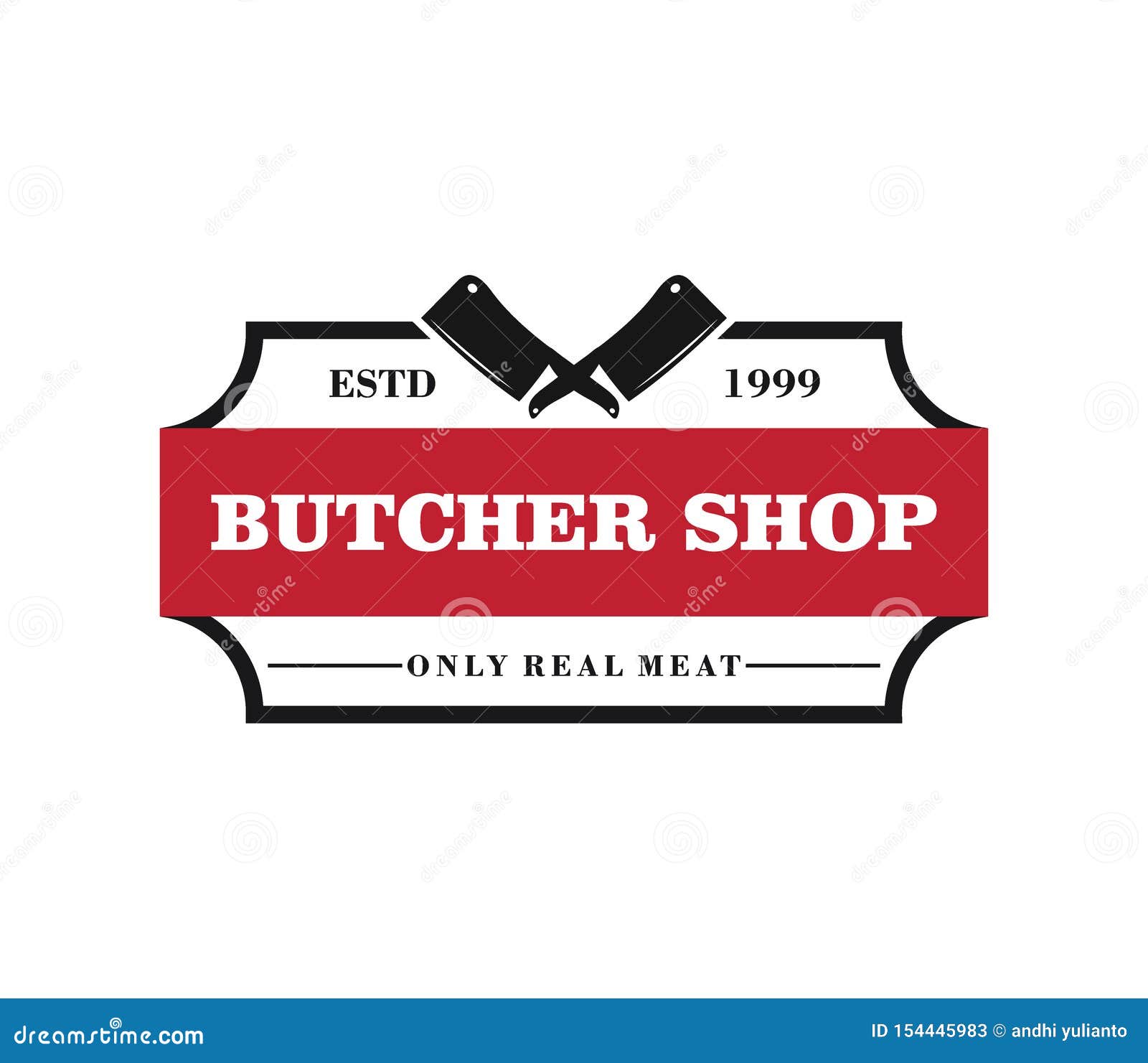 Butcher Meat Shop Product Logo with Crossed Cleaver Silhouette Stock ... Butcher Meat Shop Product Logo with Crossed Cleaver Silhouette Stock ...