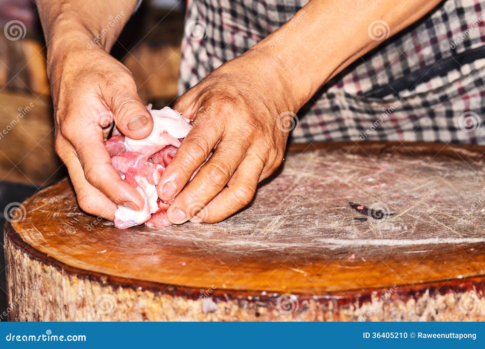 Butchers Hands Holding Meat Piece Stock Photo - Image of shop ...