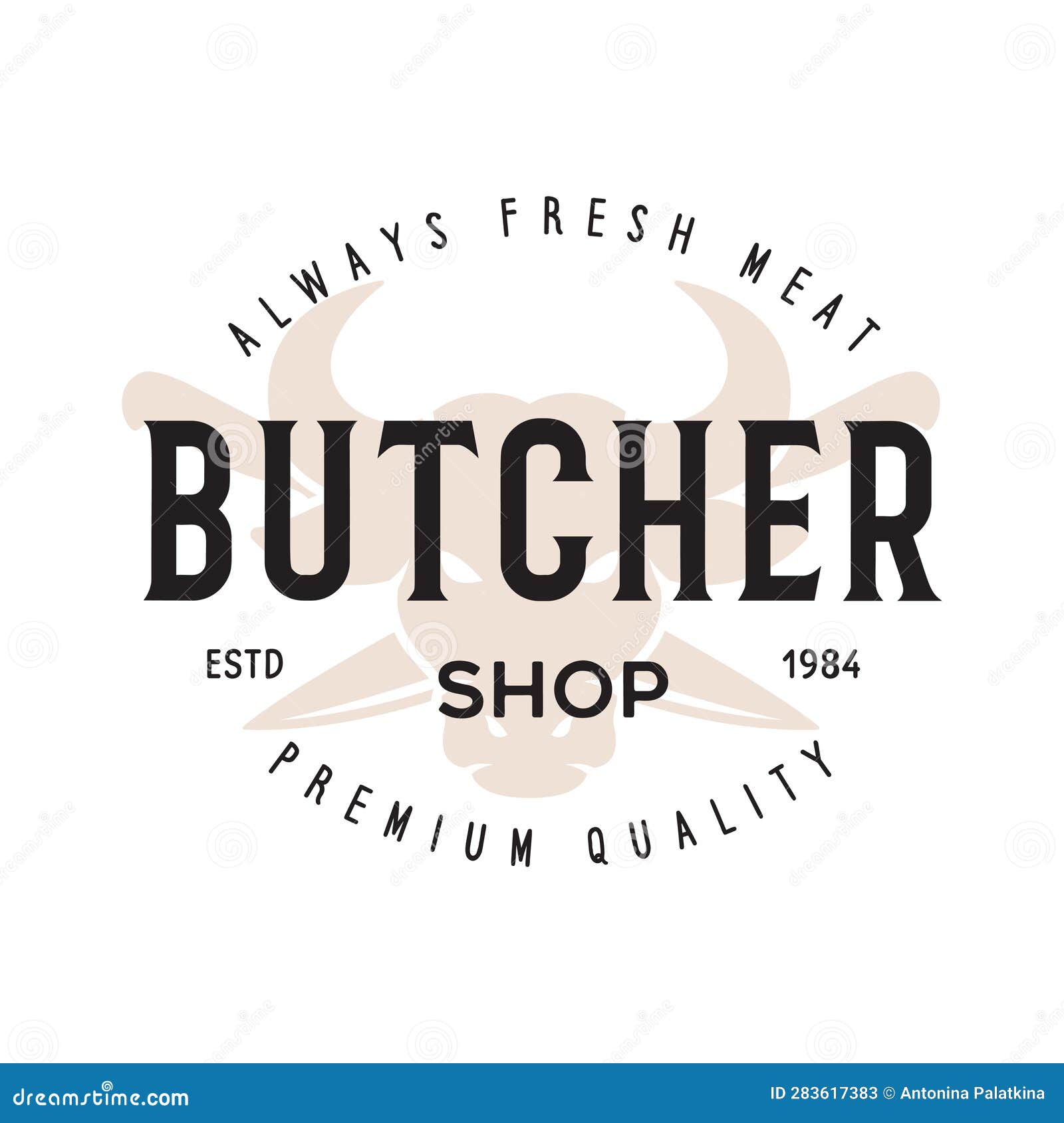 Butcher Shop Label Badge Emblem. Butchery Store Advertising Design ... Butcher Shop Label Badge Emblem. Butchery Store Advertising Design ...