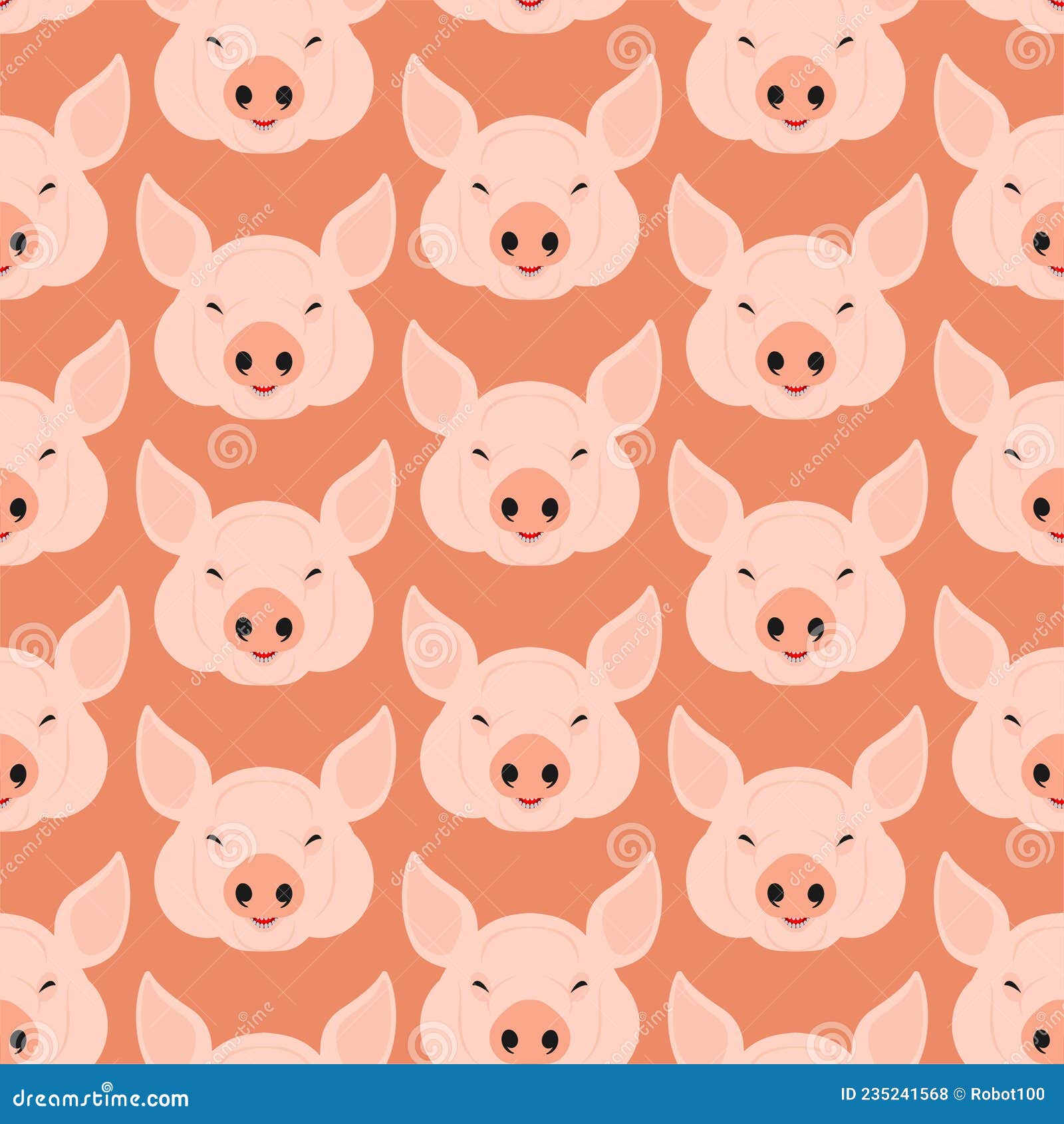 Butcher Shop Pattern Seamless. Pig Head Background Stock Vector ...