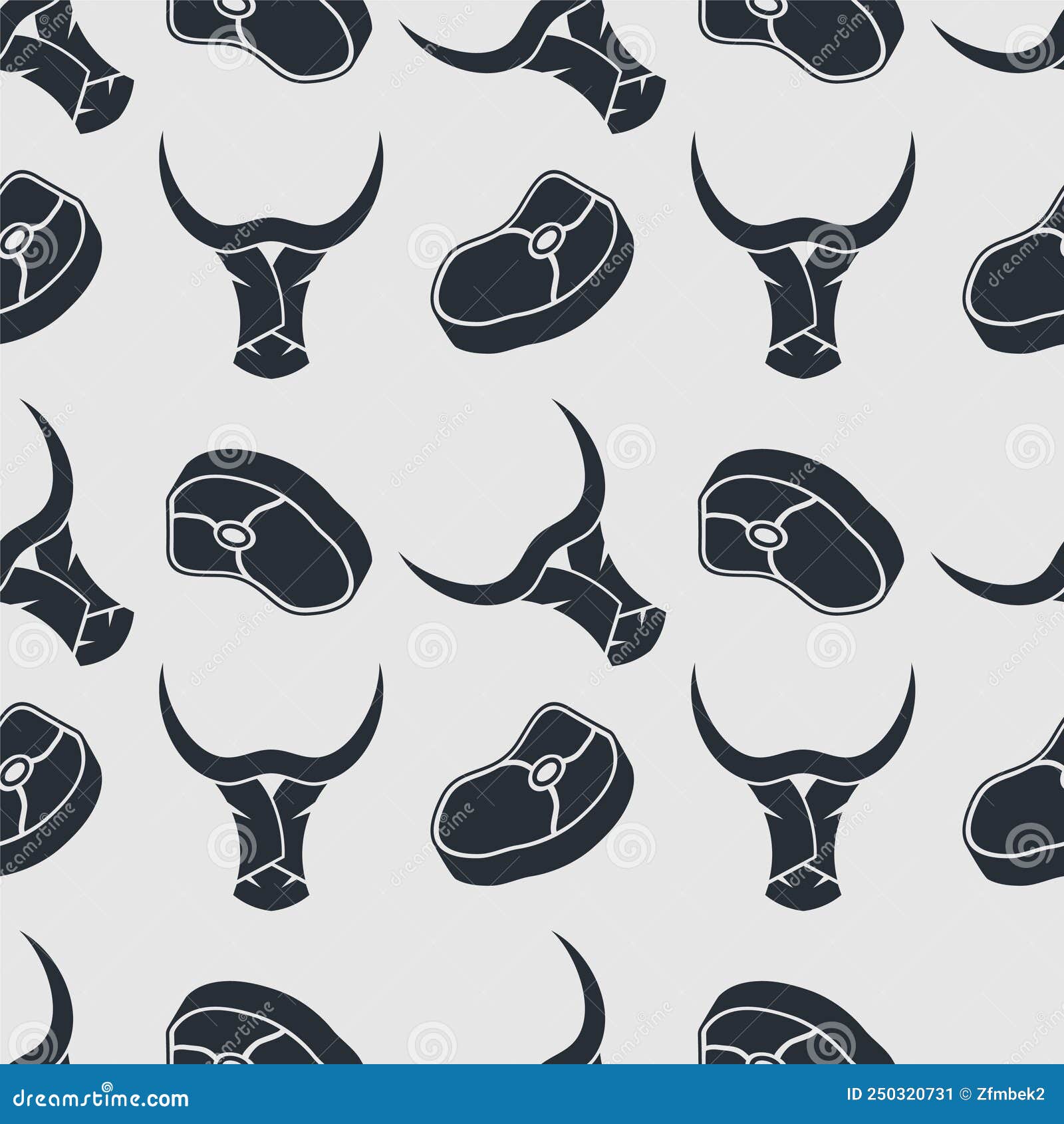 Butcher Shop Repeat Seamless Pattern. Retro Style Stock Vector ...