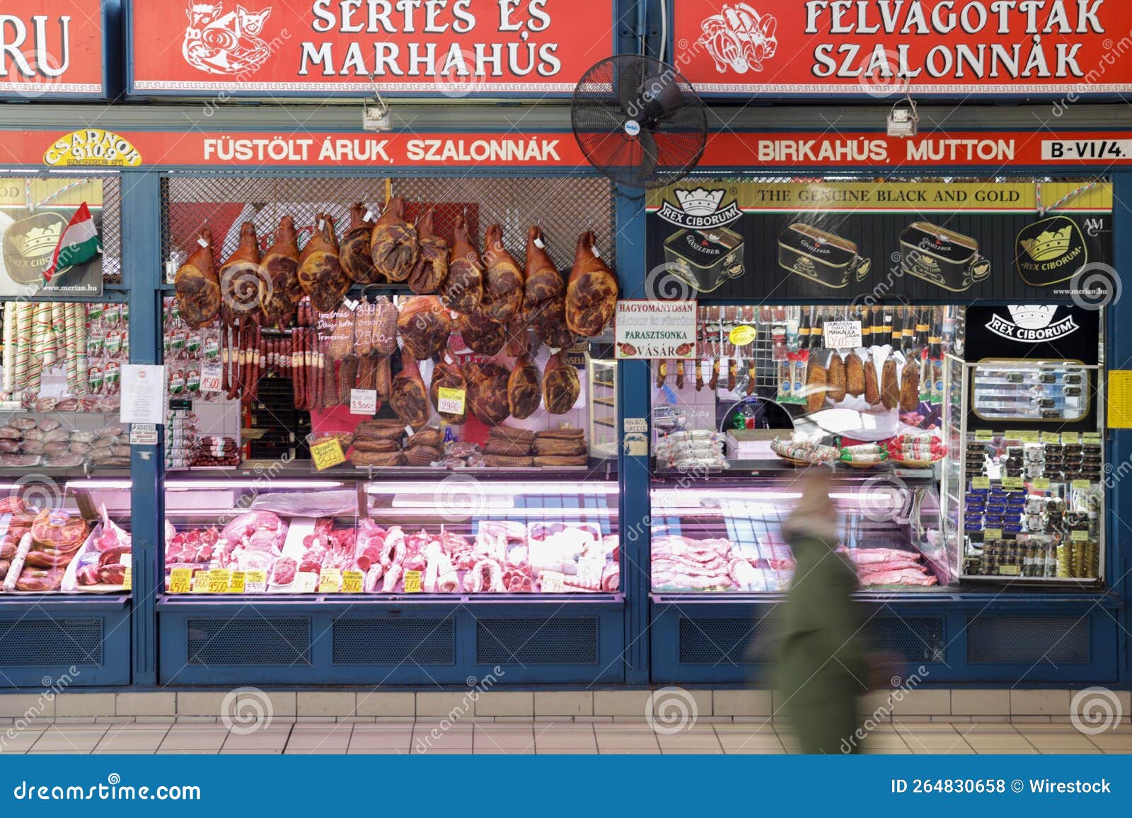 Butcher Shop with Various Types of Meat. Editorial Stock Photo - Image ...